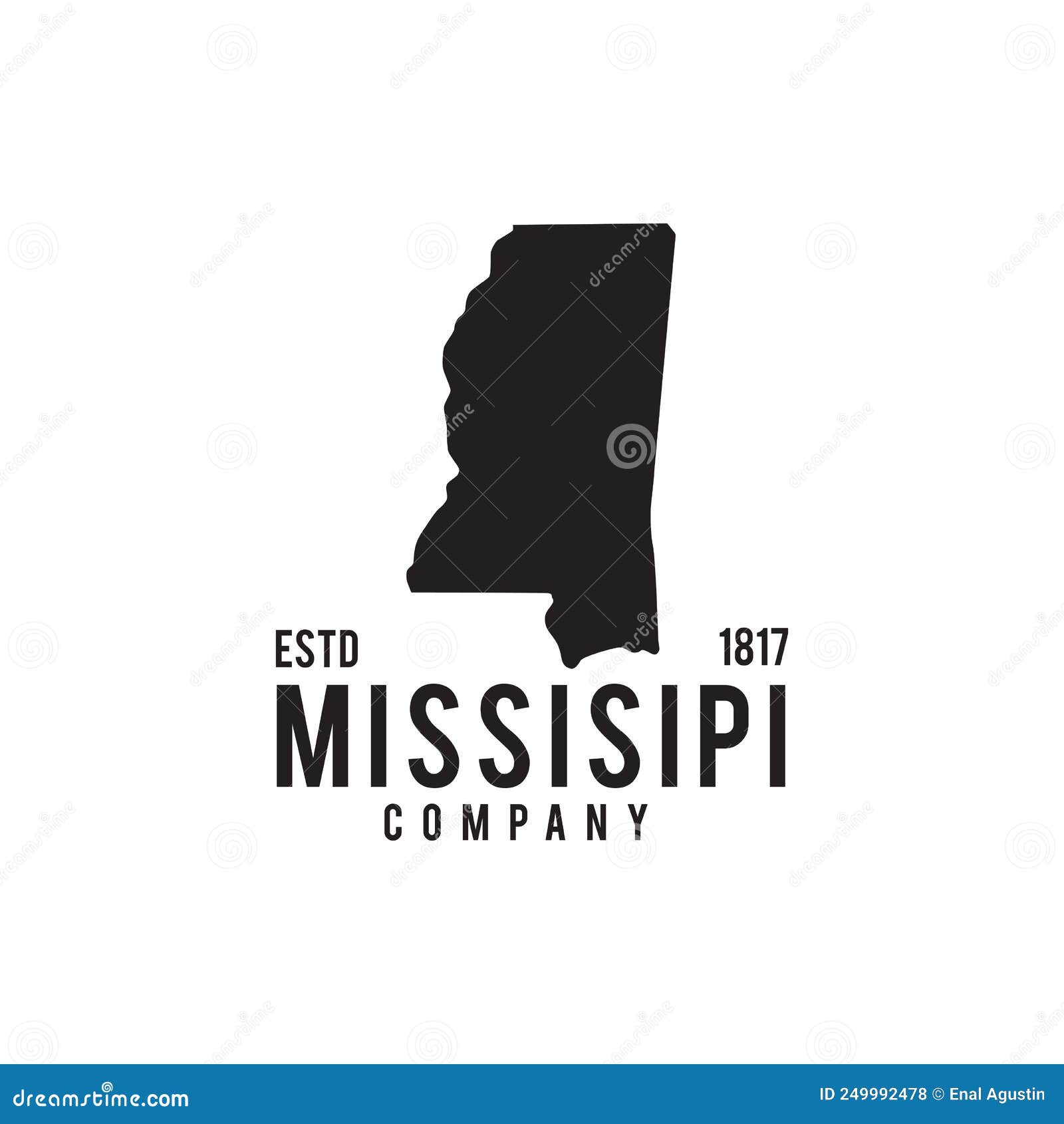 Missisipi State Map Outline Logo Design Stock Vector - Illustration of ...