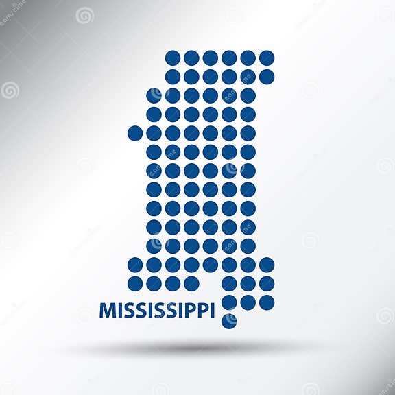Mississipi State Abstract Dotted Map Stock Vector - Illustration of ...