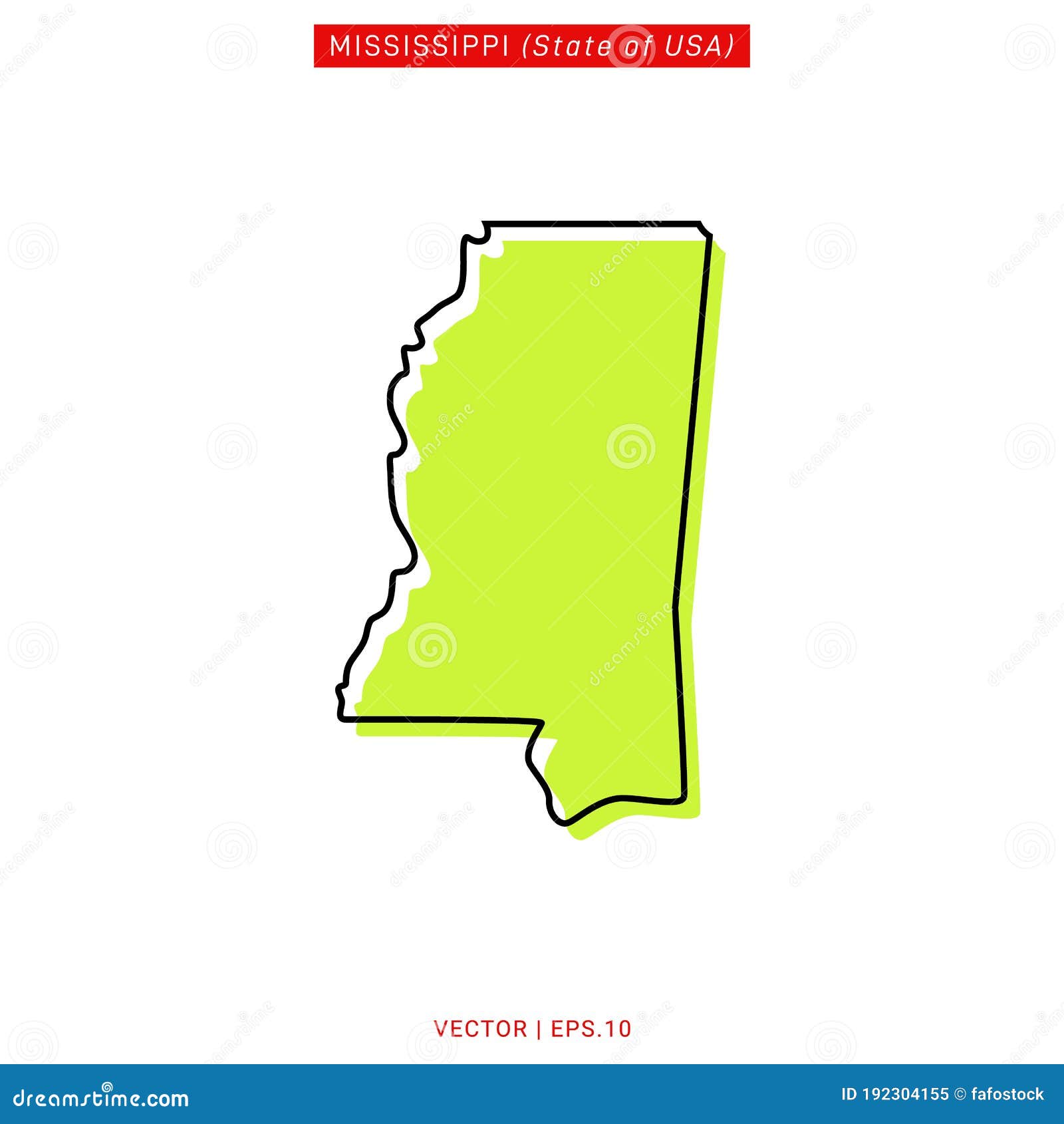 Mississippi Map Vector Design Template. Stock Vector - Illustration of ...