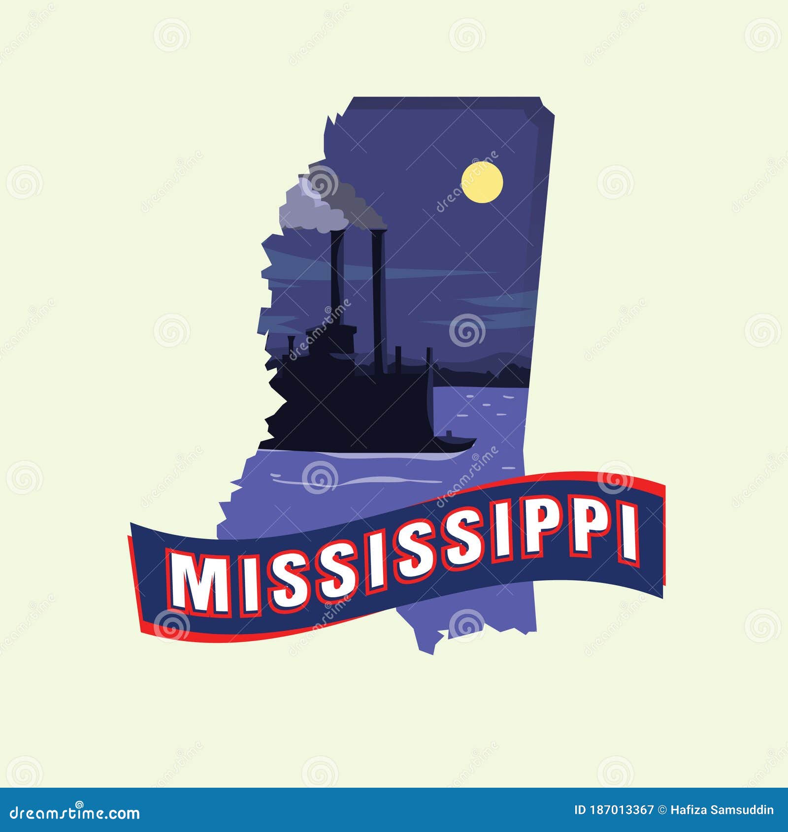 Mississippi Map. Vector Illustration Decorative Design Stock Vector ...