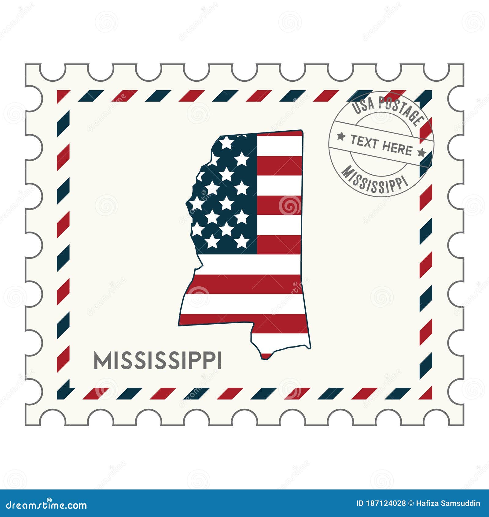 Mississippi Postage Stamp. Vector Illustration Decorative Design Stock ...