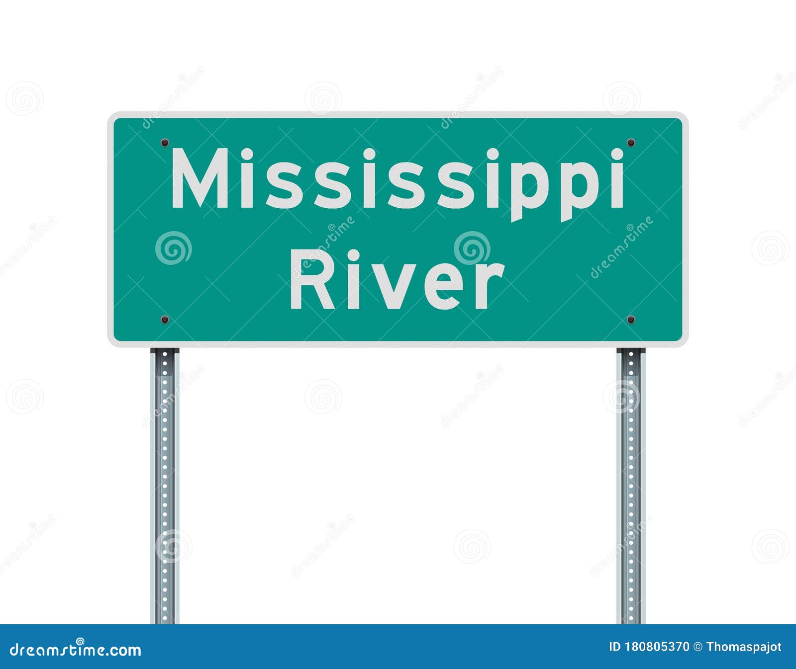 Mississippi River Road Sign Stock Vector - Illustration of reflector ...