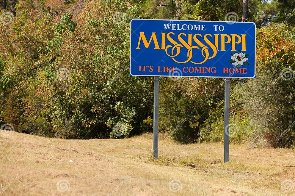 Mississippi Sign stock image. Image of home, blue, coming - 16672413