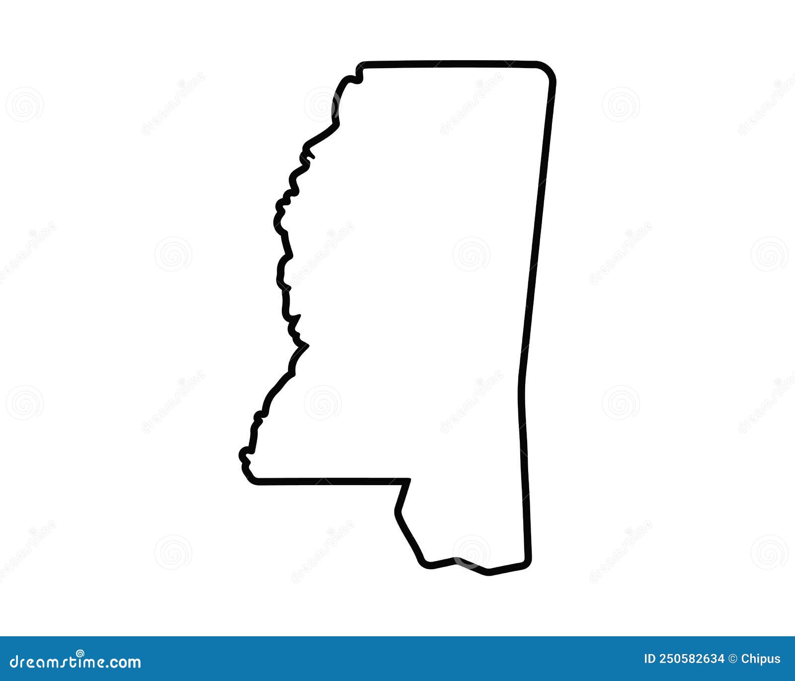 US State Map. Mississippi Outline Symbol Stock Vector - Illustration of ...