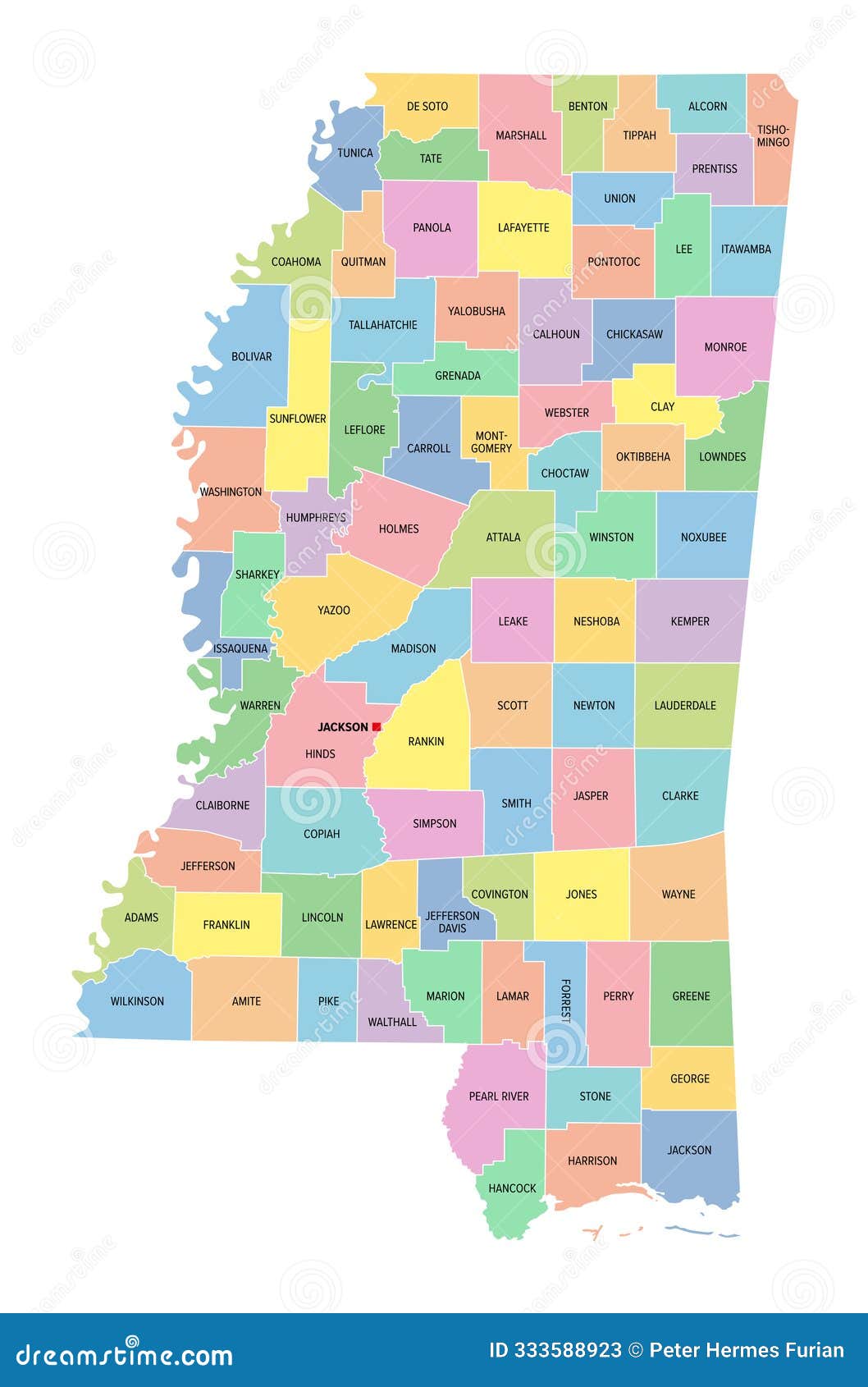 Mississippi's Counties Map And Congressional Districts Since 2023 Map ...