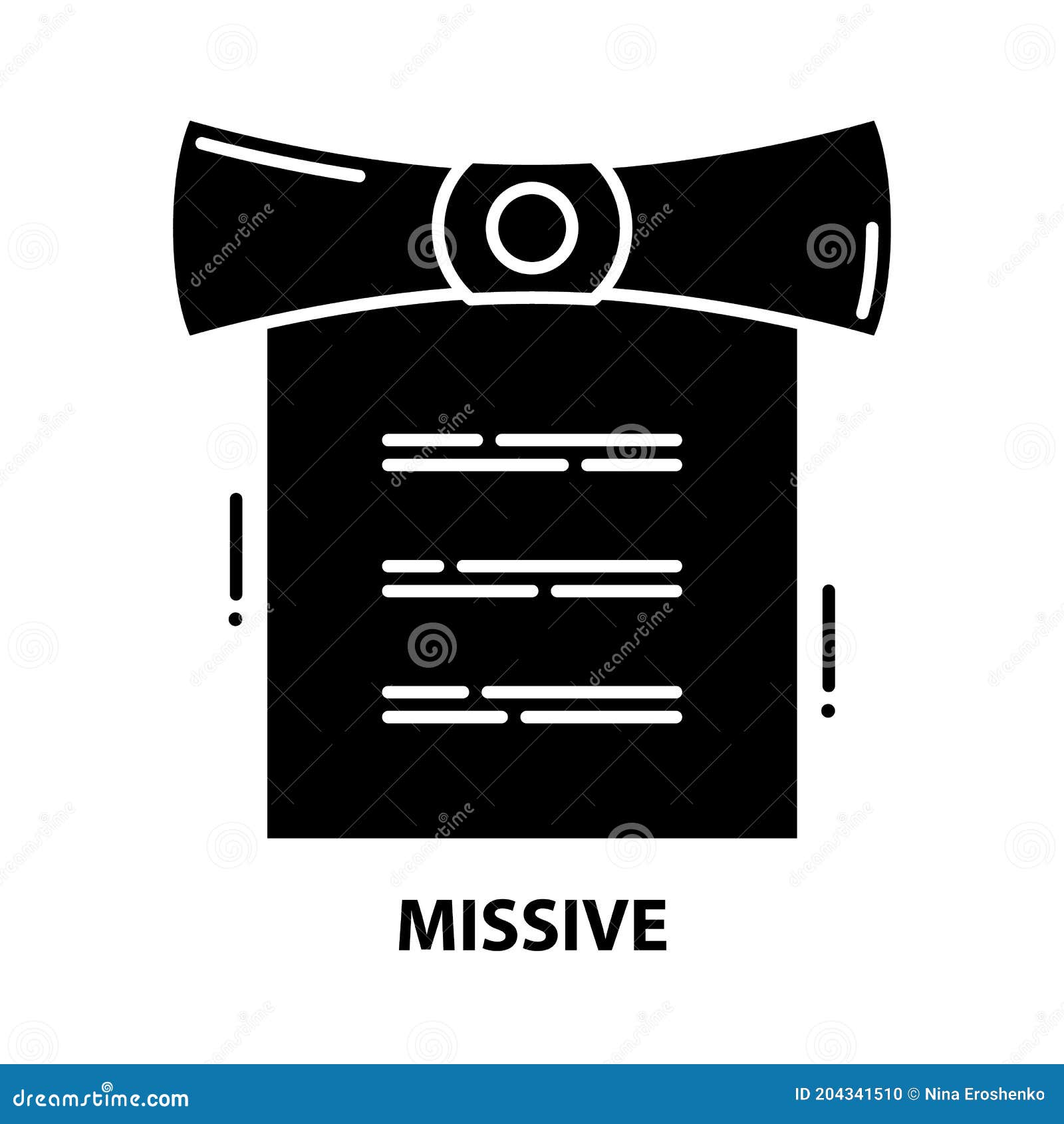 Missive Icon, Black Vector Sign With Editable Strokes, Concept ...