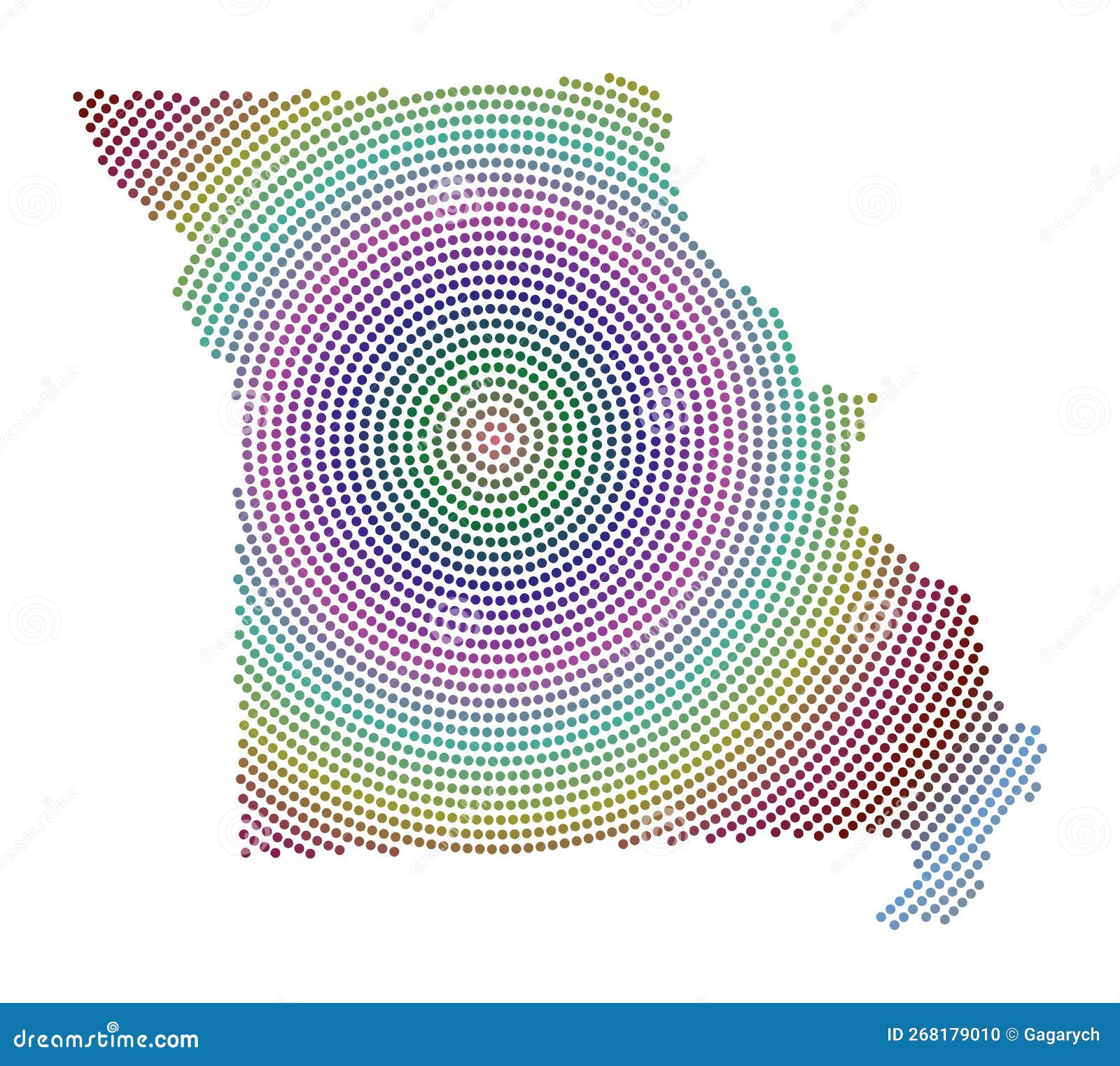 Missouri dotted map. stock vector. Illustration of planet - 268179010