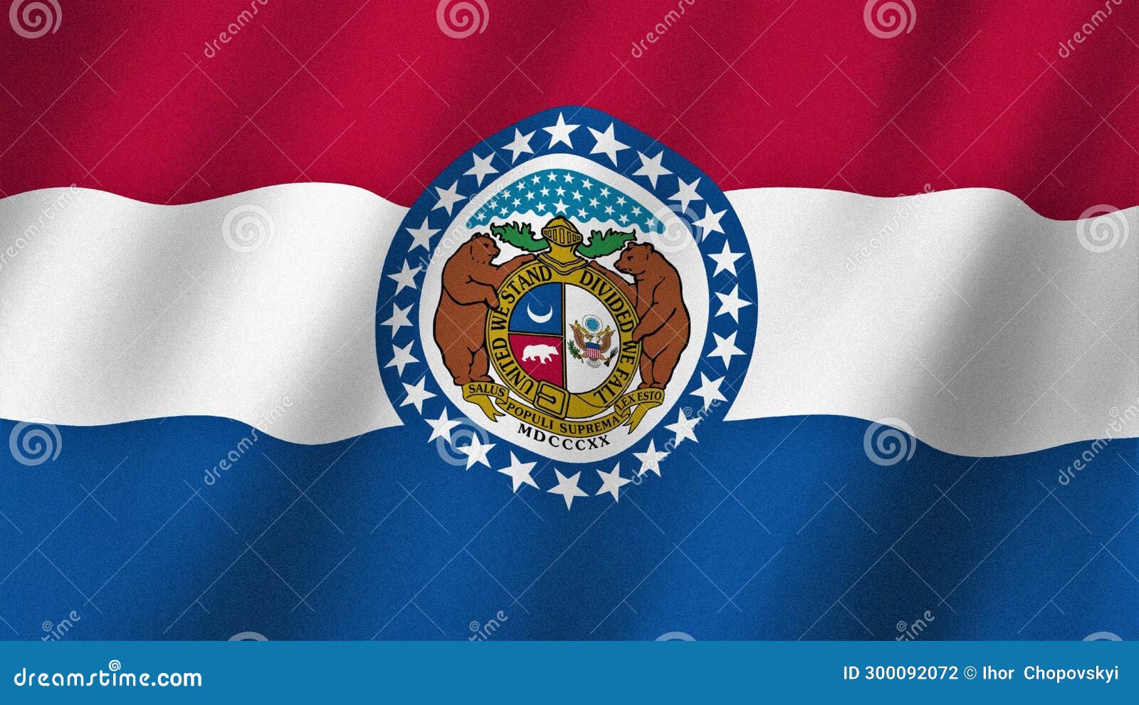 Missouri Flag Waving in the Wind. Flag of Missouri Images Stock Photo ...