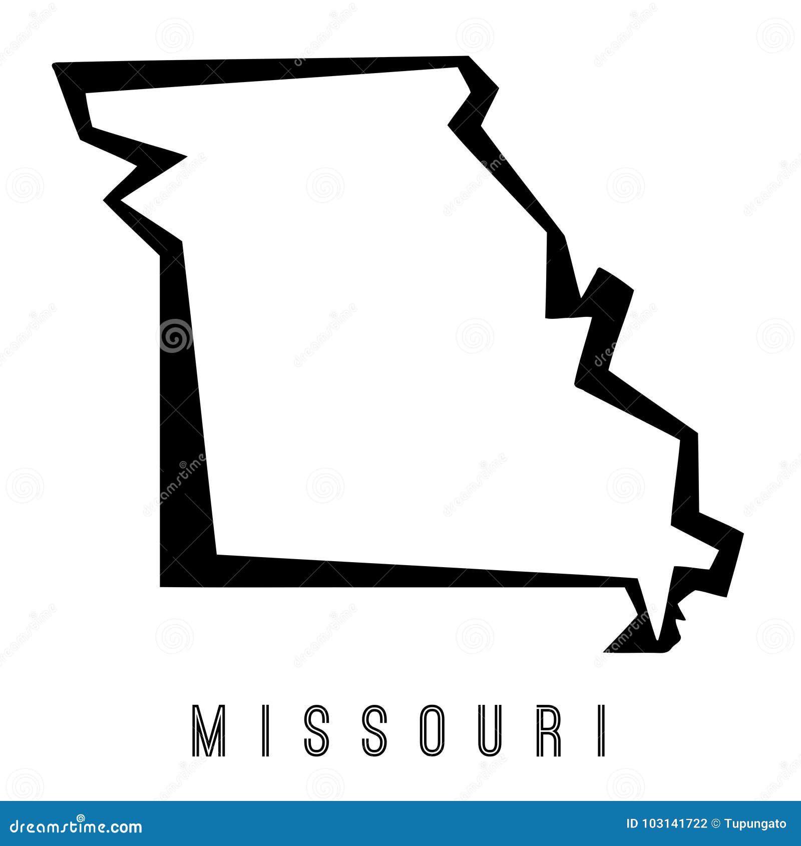 Missouri geometric map stock vector. Illustration of contour - 103141722