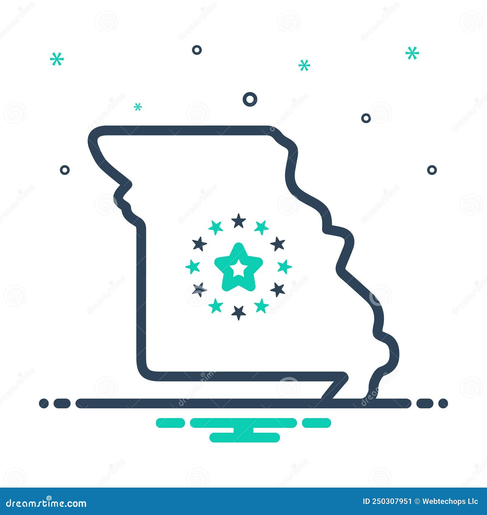 Mix Icon for Missouri, State and Area Stock Illustration - Illustration ...