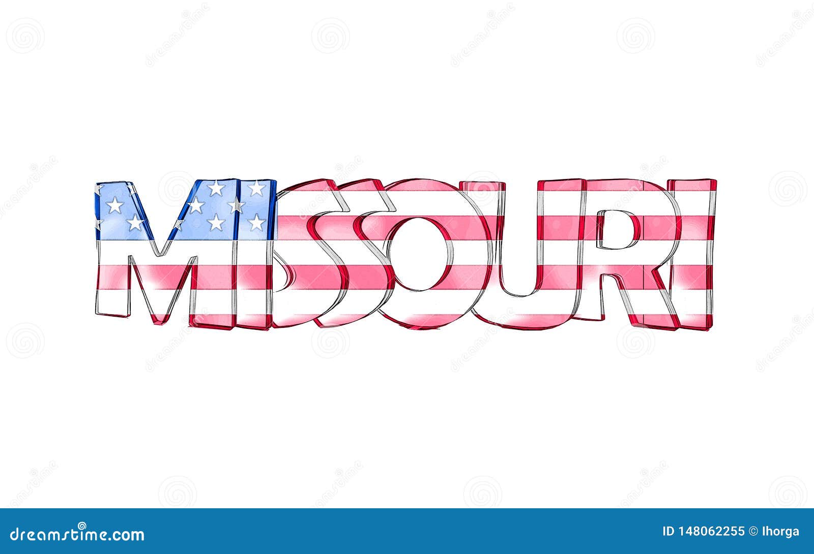Missouri. Isolated USA State Names Stock Illustration - Illustration of ...