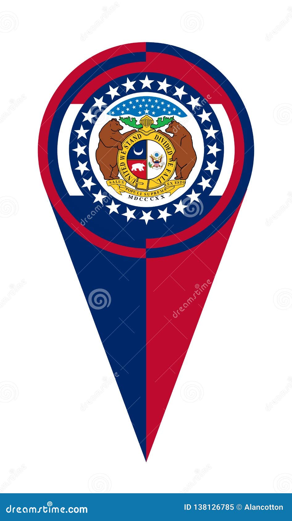 Missouri Map Pointer Location Flag Stock Vector - Illustration of icon ...