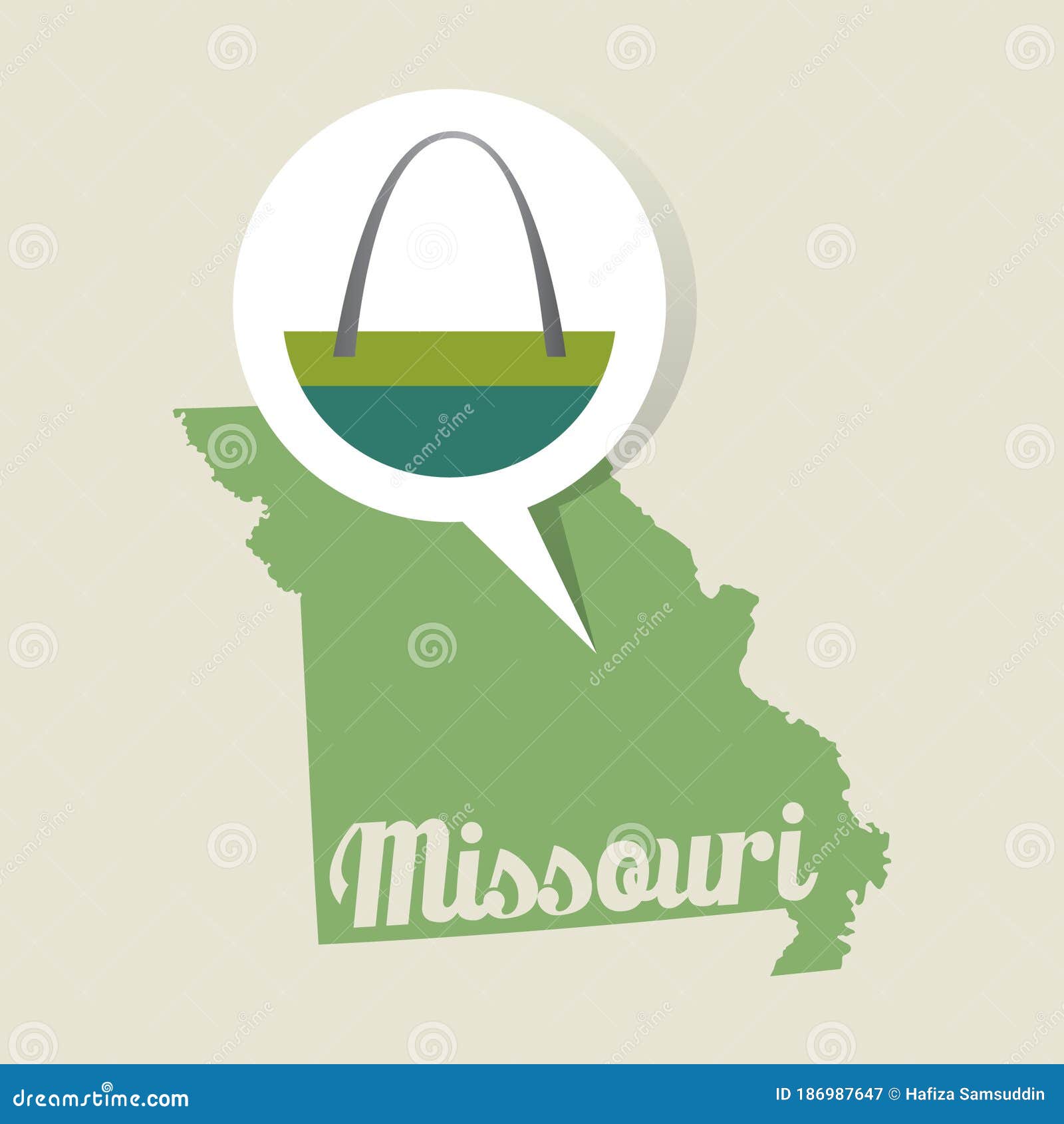 Missouri Map with St.louis Gateway Arch Icon Stock Vector ...