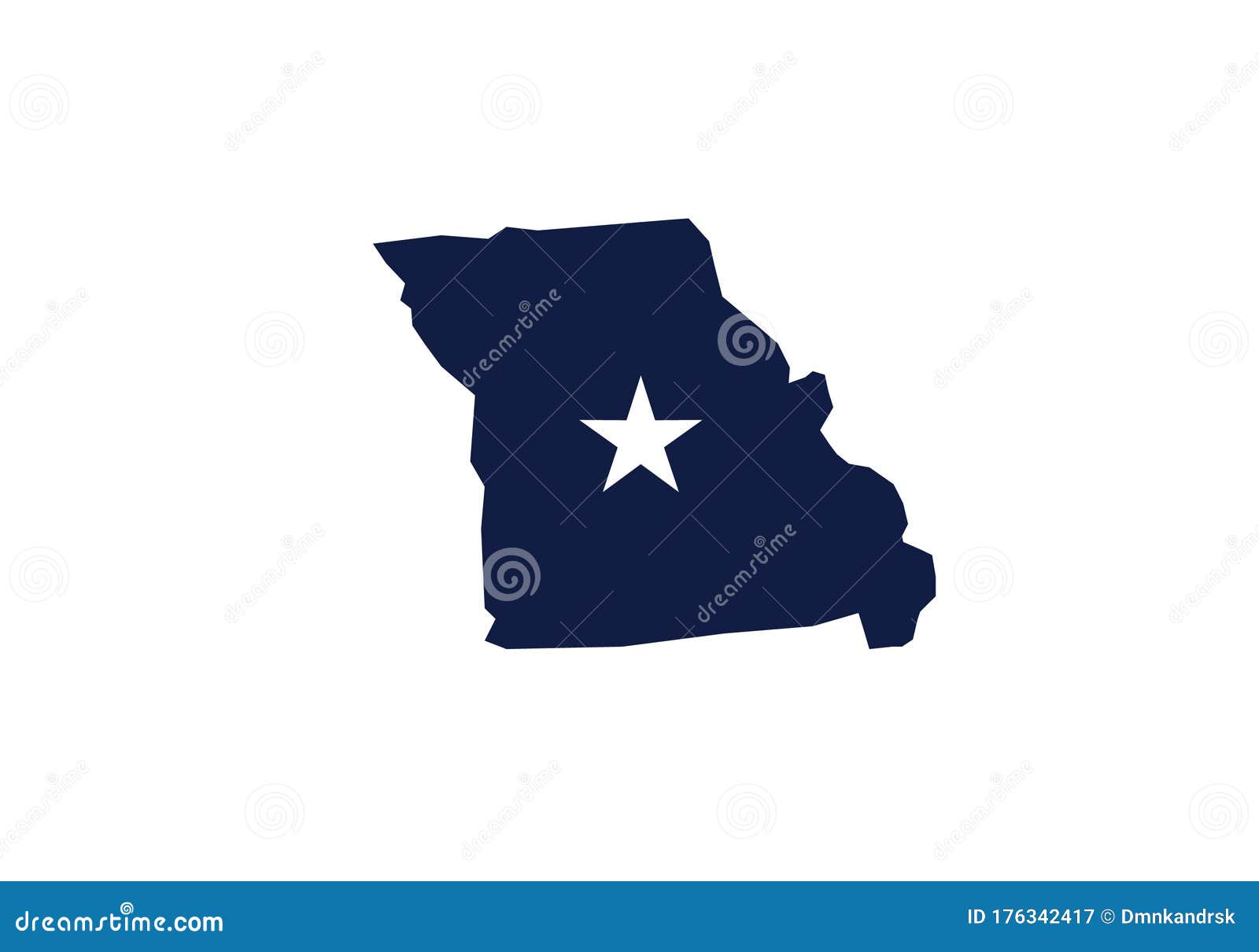 Missouri Map State Shape USA America Borders Stock Illustration ...