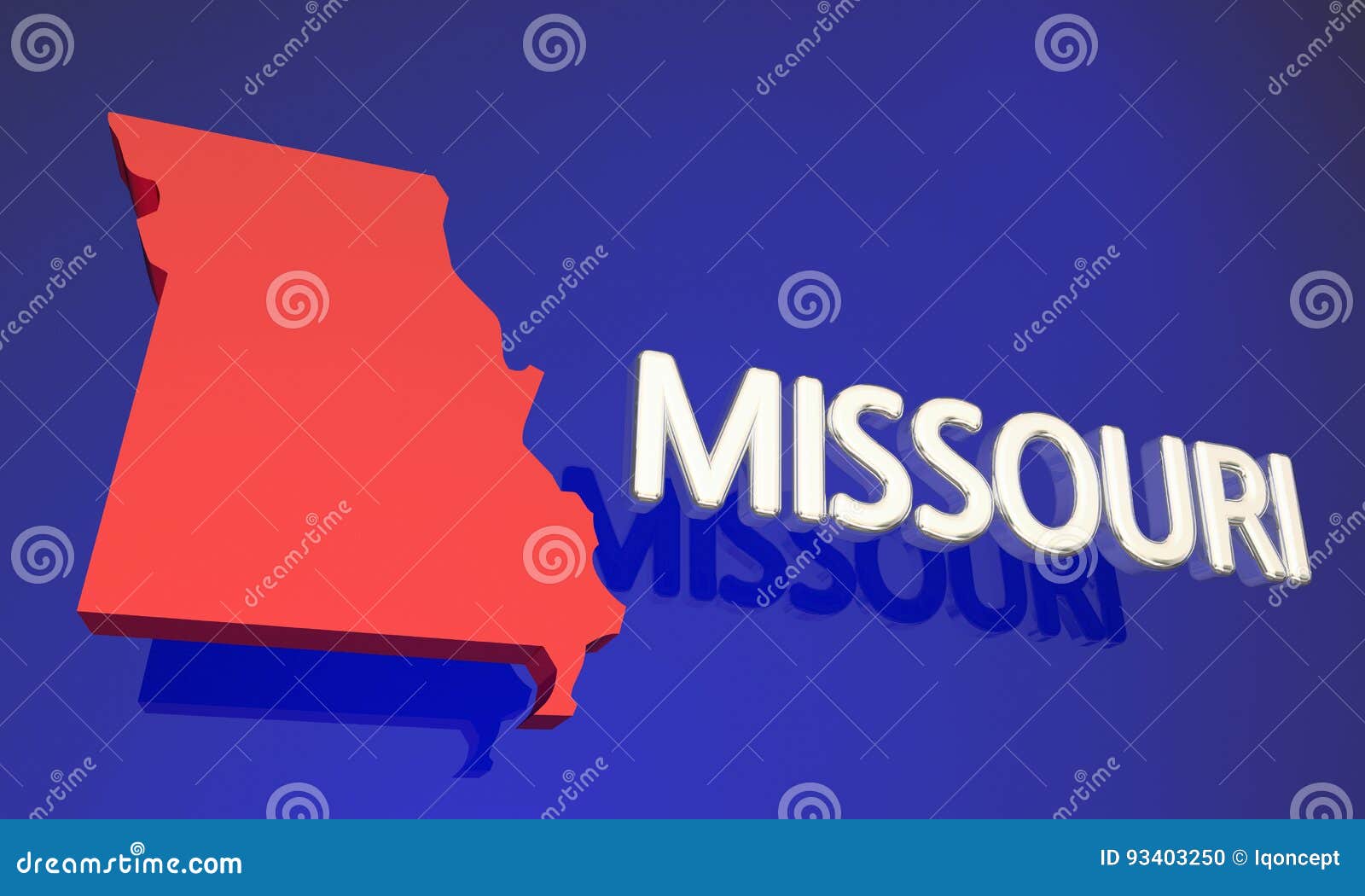 Missouri MO Red State Map Name Stock Illustration - Illustration of ...