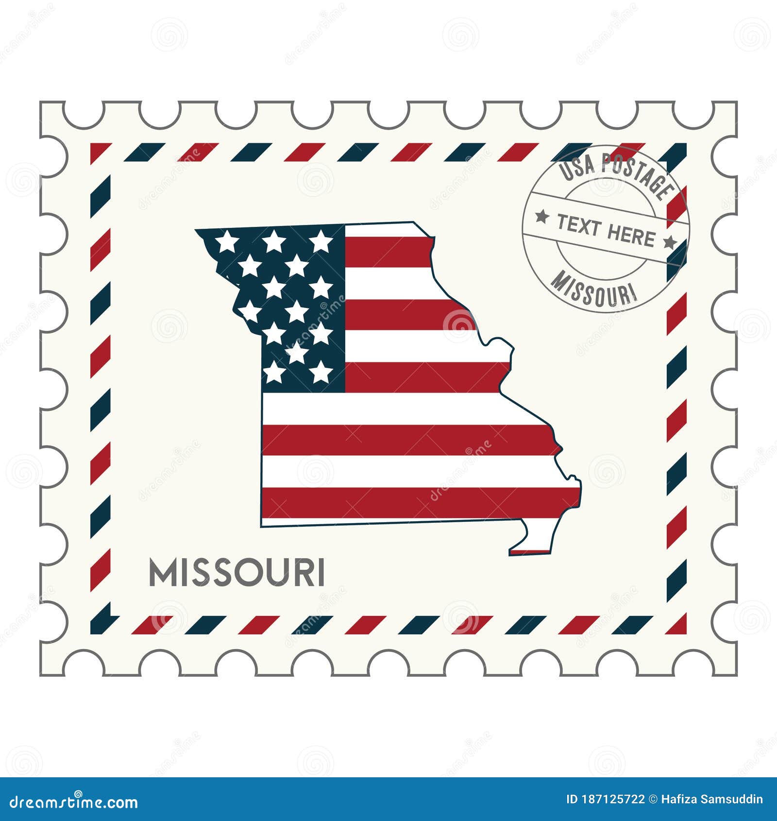 Missouri Postage Stamp. Vector Illustration Decorative Design Stock ...