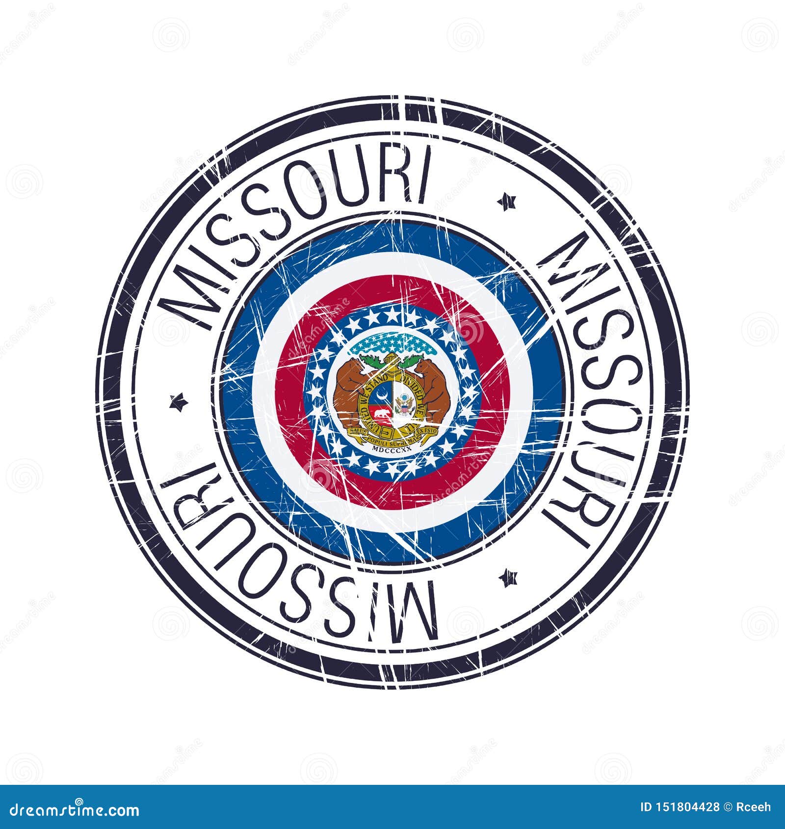 Missouri rubber stamp stock vector. Illustration of insignia - 151804428