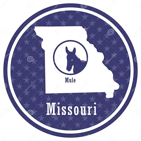 Missouri State Map with Mule. Vector Illustration Decorative Design ...