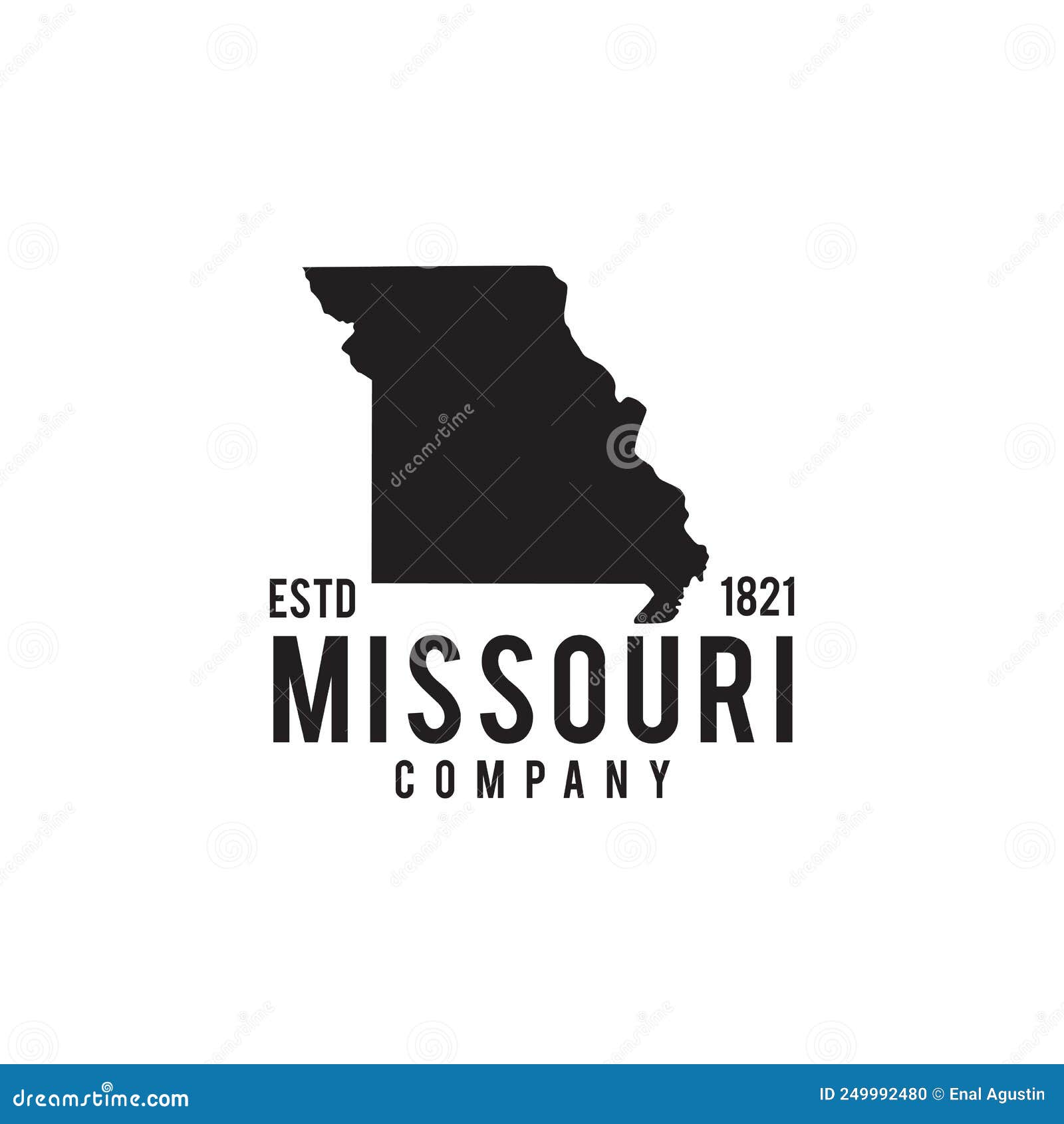 Missouri State Map Outline Logo Design Stock Vector - Illustration of ...