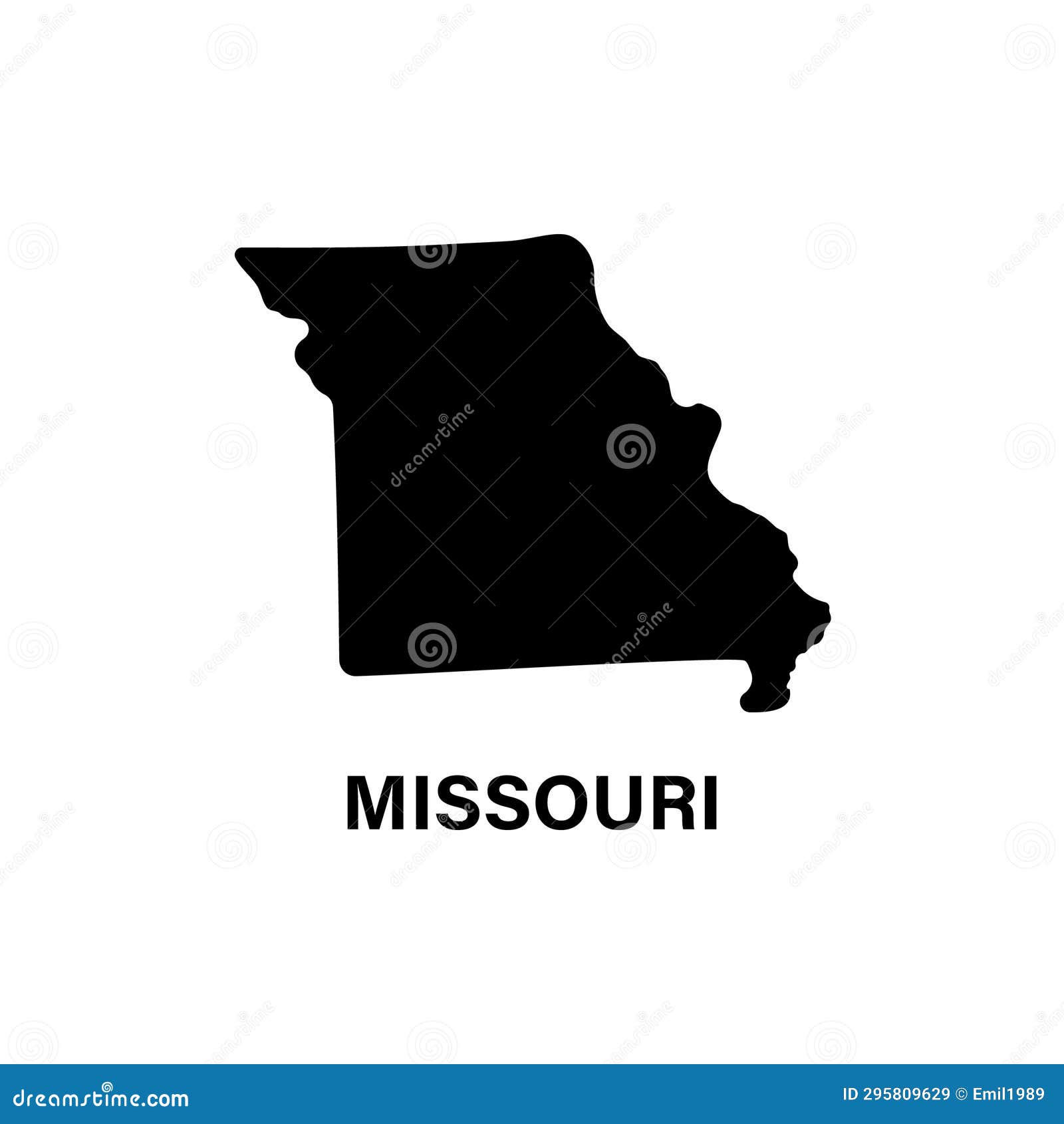 Missouri State Map Silhouette Icon. Stock Vector - Illustration of ...