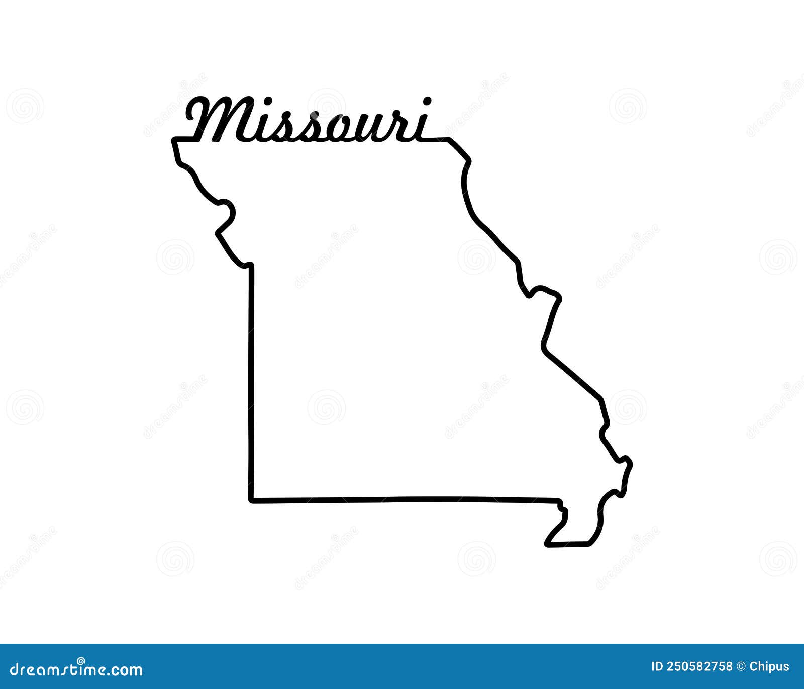 US State Map. Missouri Outline Symbol. Vector Illustration Stock Vector ...