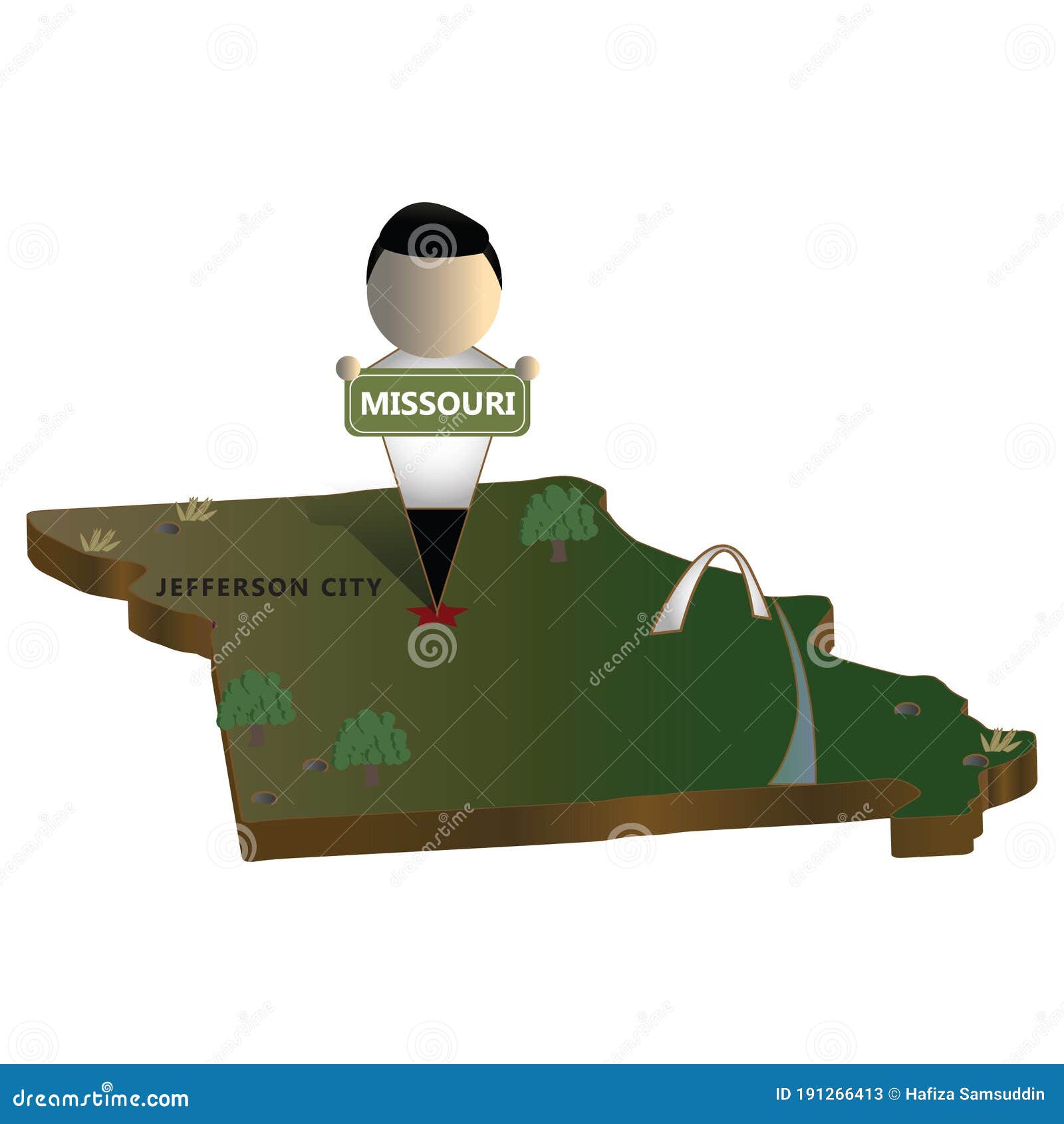 Missouri State Map. Vector Illustration Decorative Design Stock Vector ...