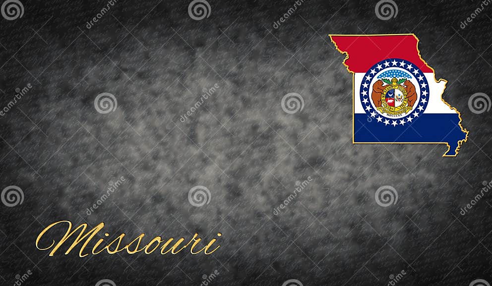 Missouri Symbols, Map of Missouri Stock Image - Image of history ...