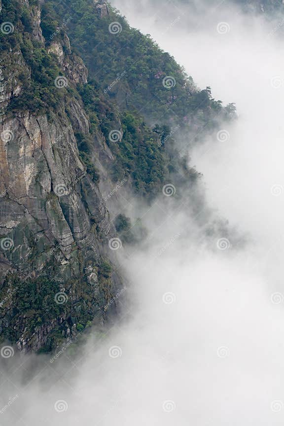 Mist Floating in the Valley Stock Photo - Image of shroud, background ...