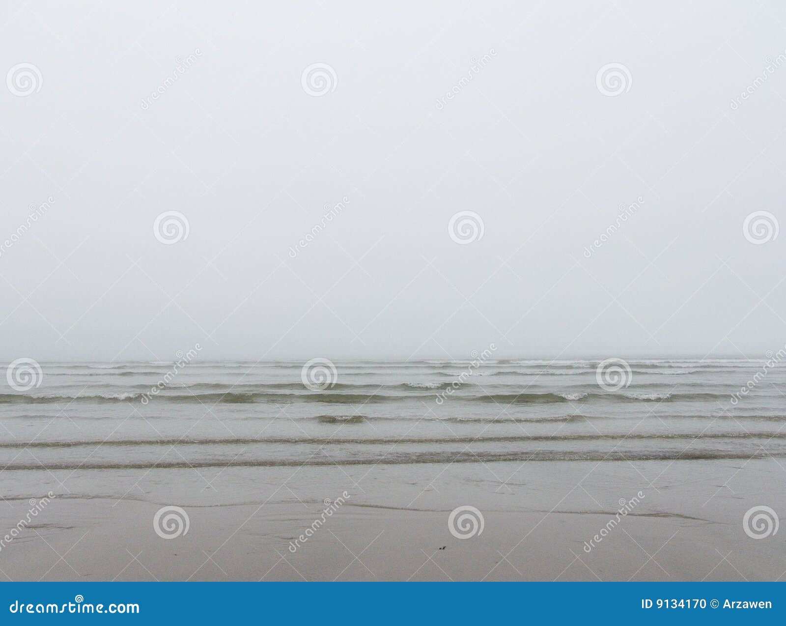 Mist and Fog on the Sea and the Beach Stock Photo - Image of beach ...