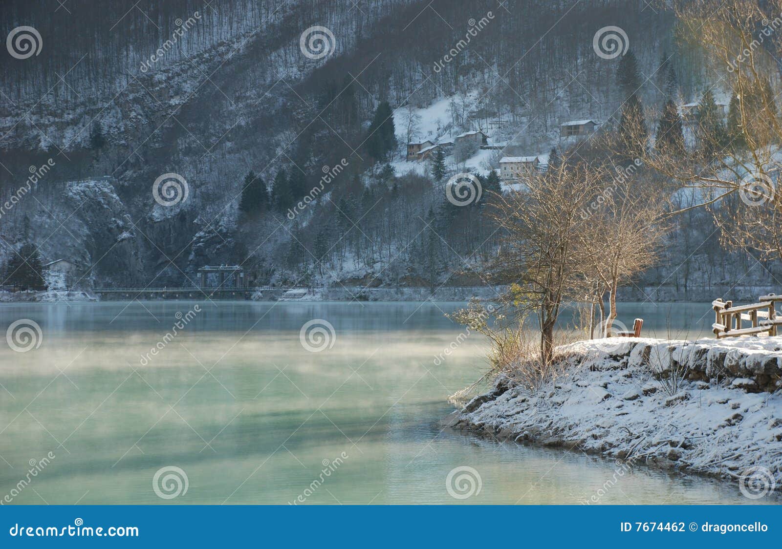 Mist on Green Lake stock photo. Image of wintry, giulia - 7674462