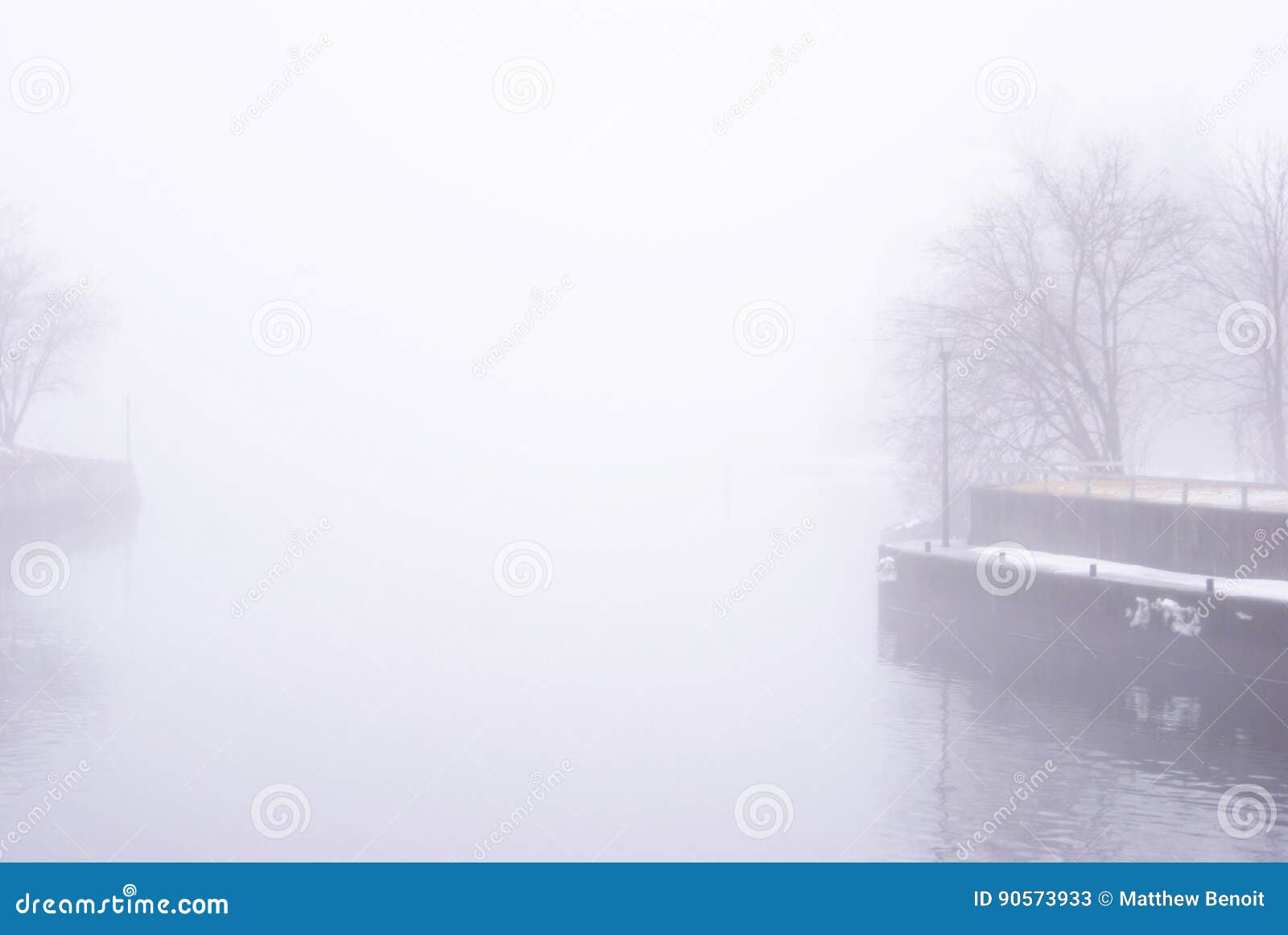Into the Mist stock image. Image of snow, foggy, dock - 90573933