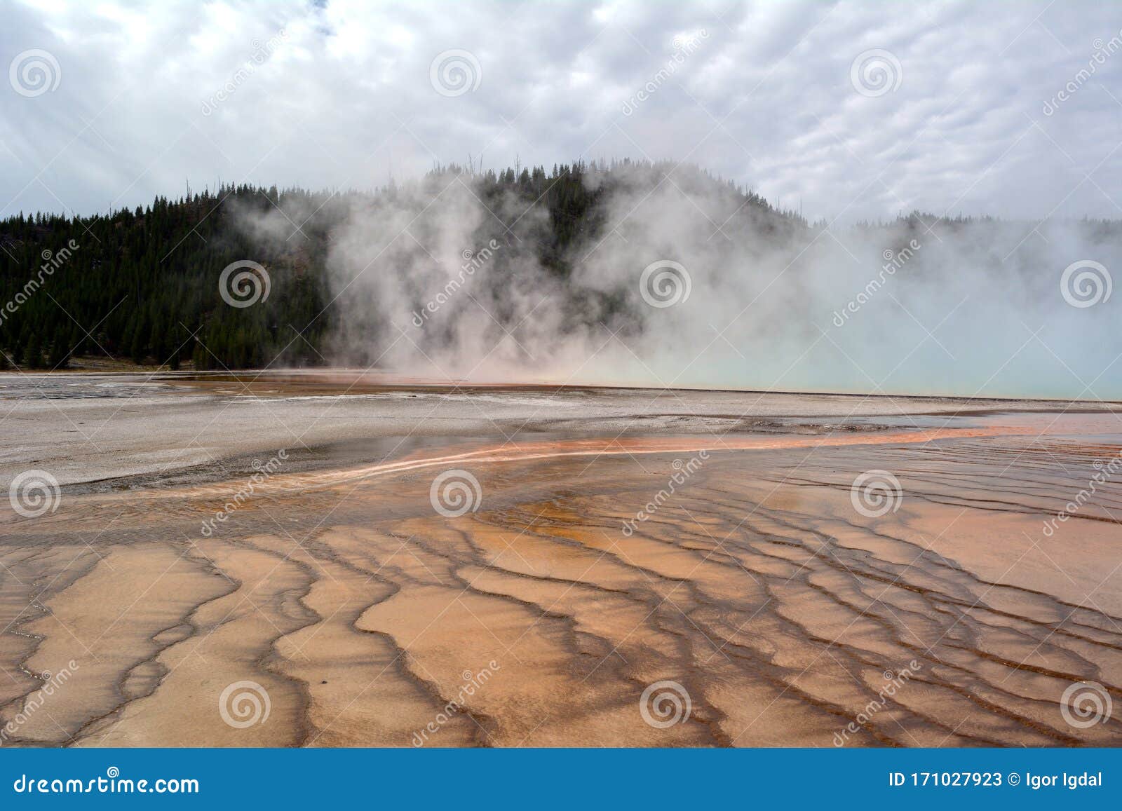 The Mist Over the Geyser and the Bizarre Patterns on the Bottom of the ...