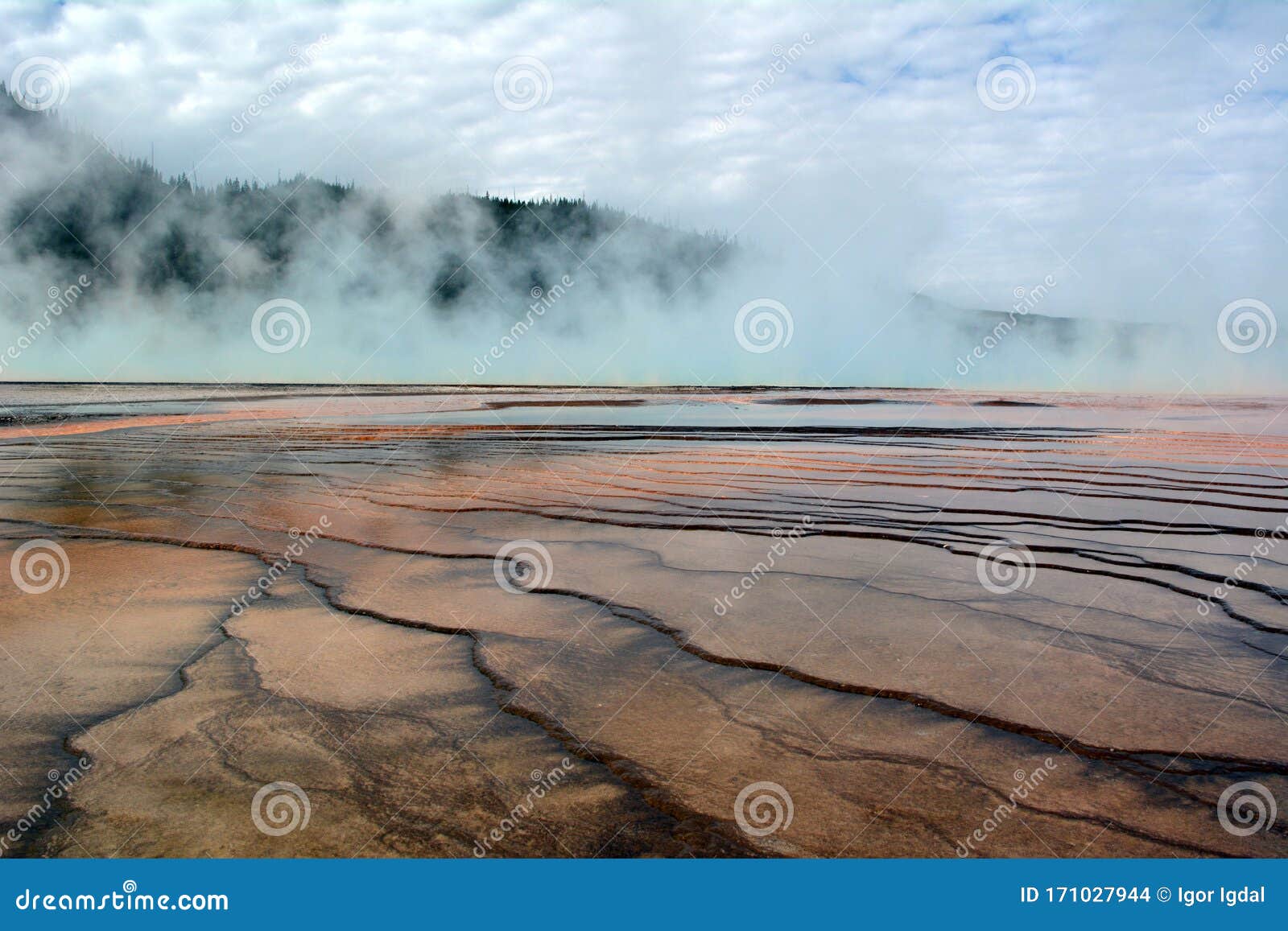 The Mist Over the Geyser and the Bizarre Patterns on the Bottom of the ...