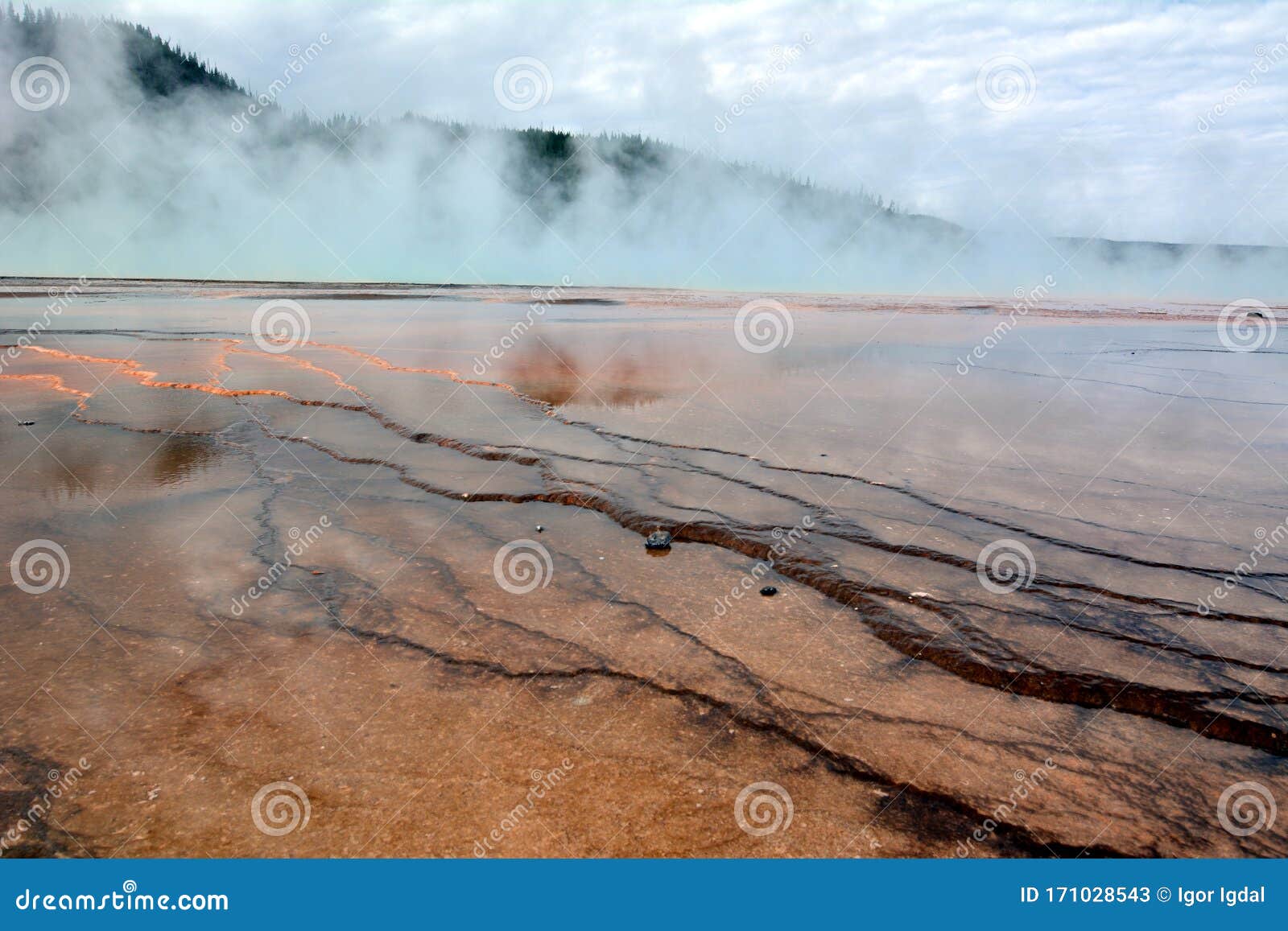 The Mist Over the Geyser and the Bizarre Patterns on the Bottom of the ...
