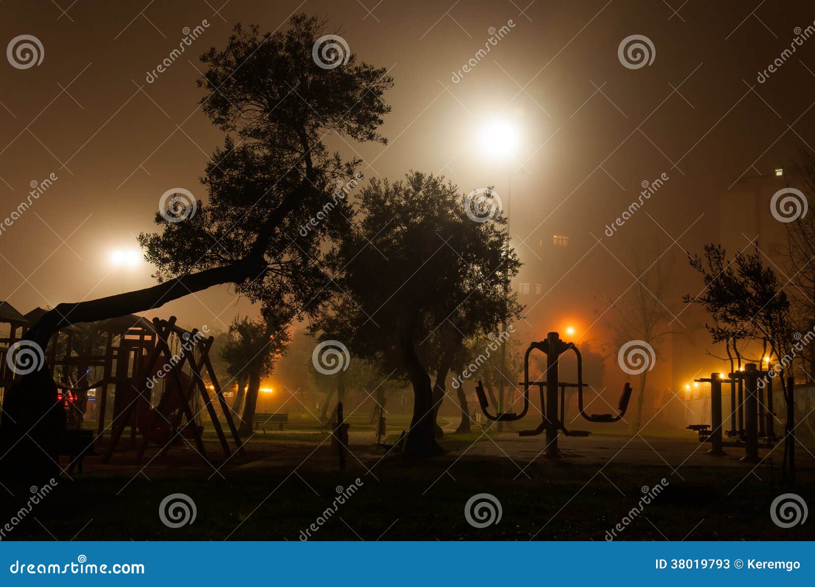Mist in the Park stock image. Image of mist, deep, amusement - 38019793