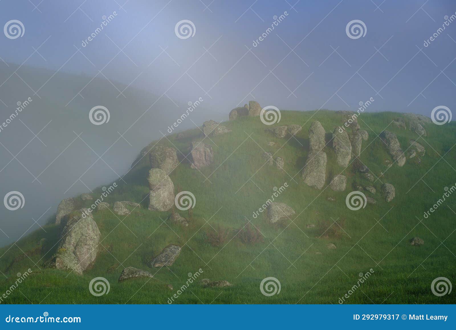 Mist in pasture stock image. Image of hillside, zealand - 292979317