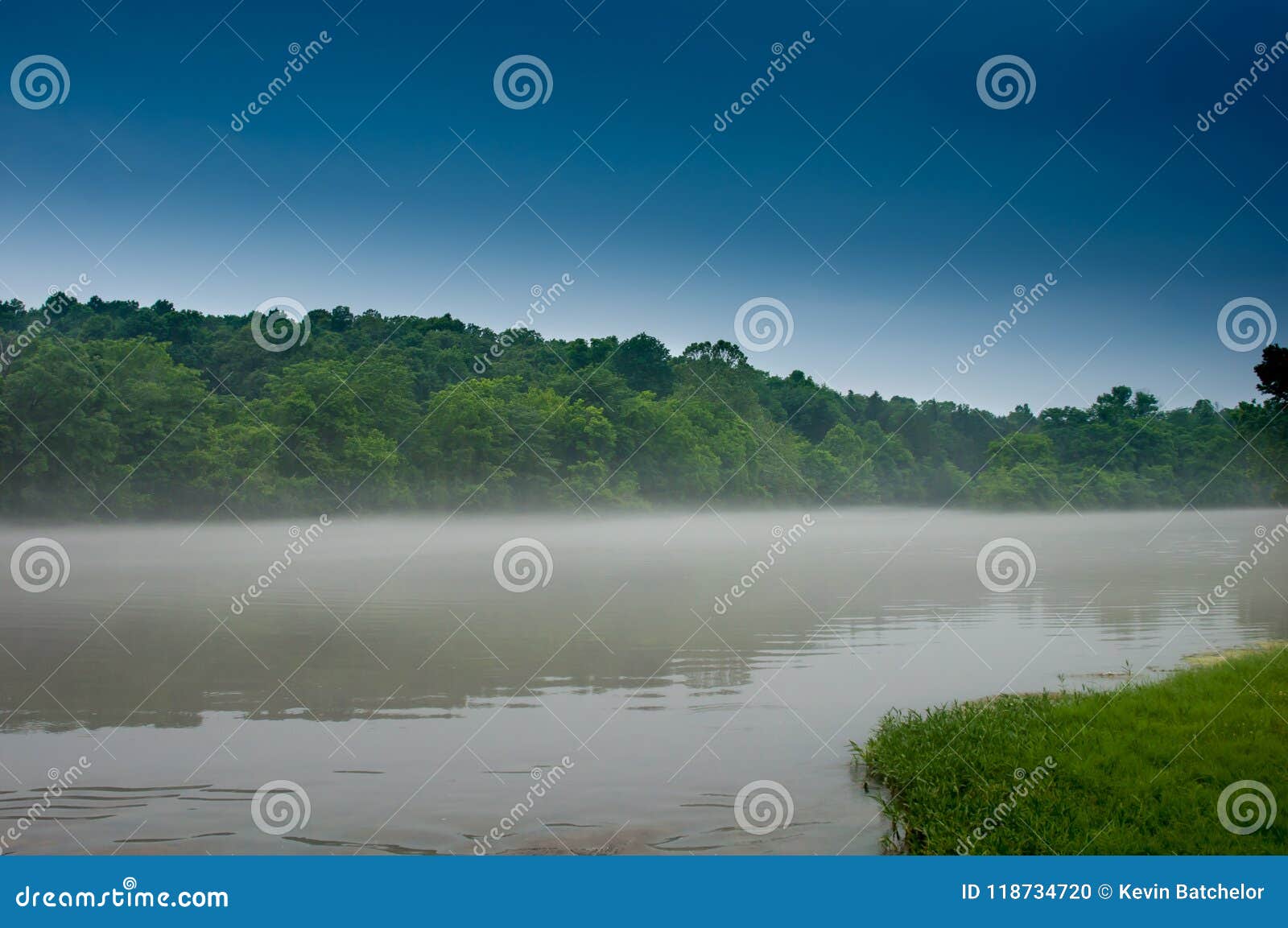 Mist Rises from the Surface of Spring River Stock Photo - Image of ...