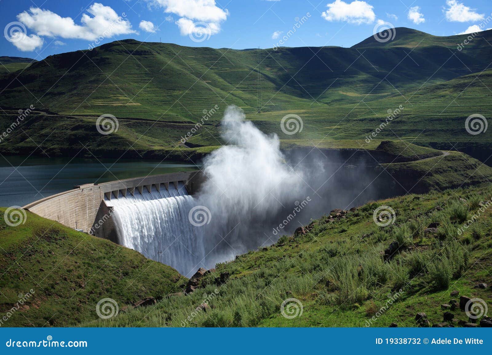 Mist Rising Above the Katse Dam Wall in Lesotho Stock Photo - Image of ...