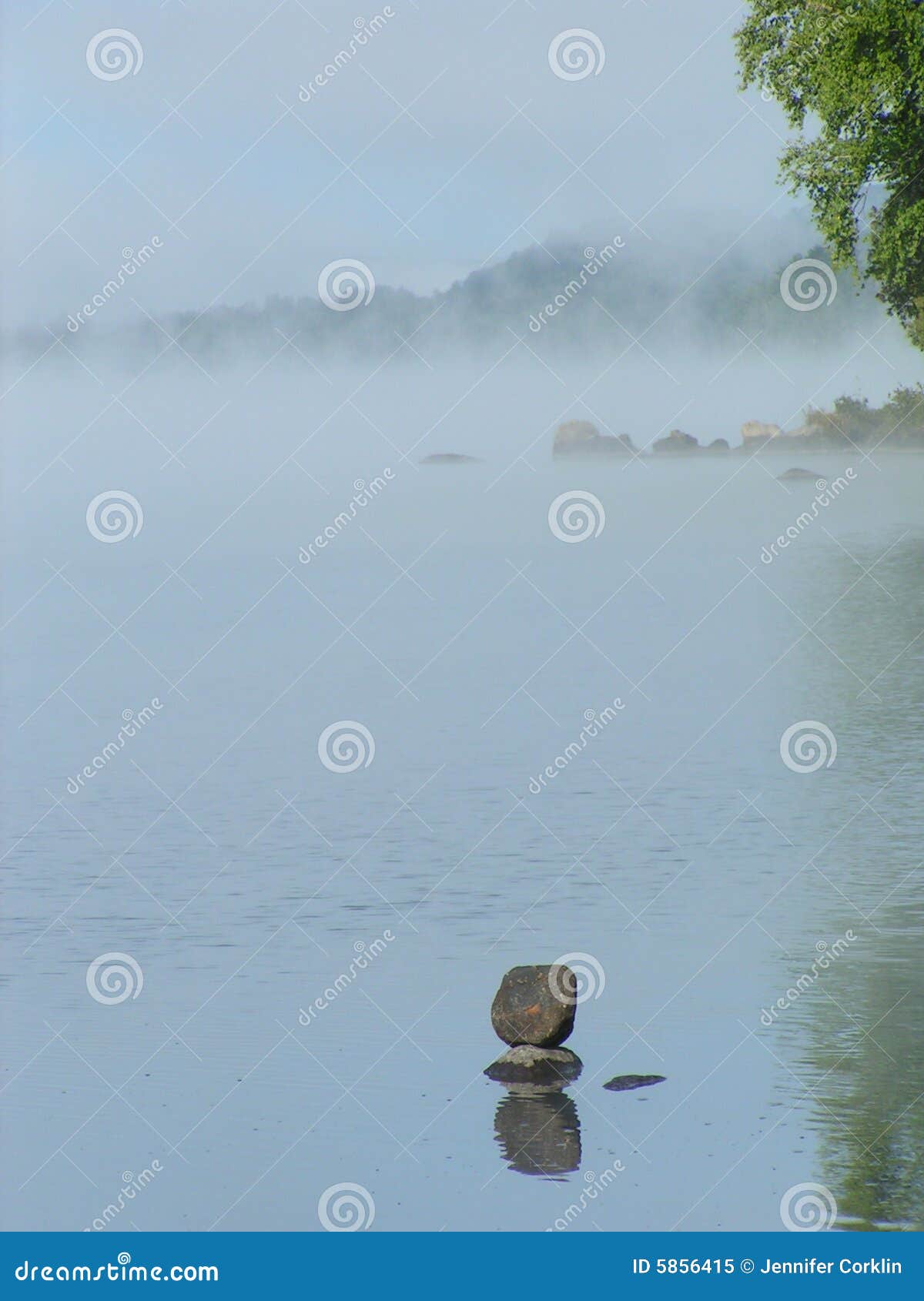 Mist rising from lake stock image. Image of trees, peace - 5856415