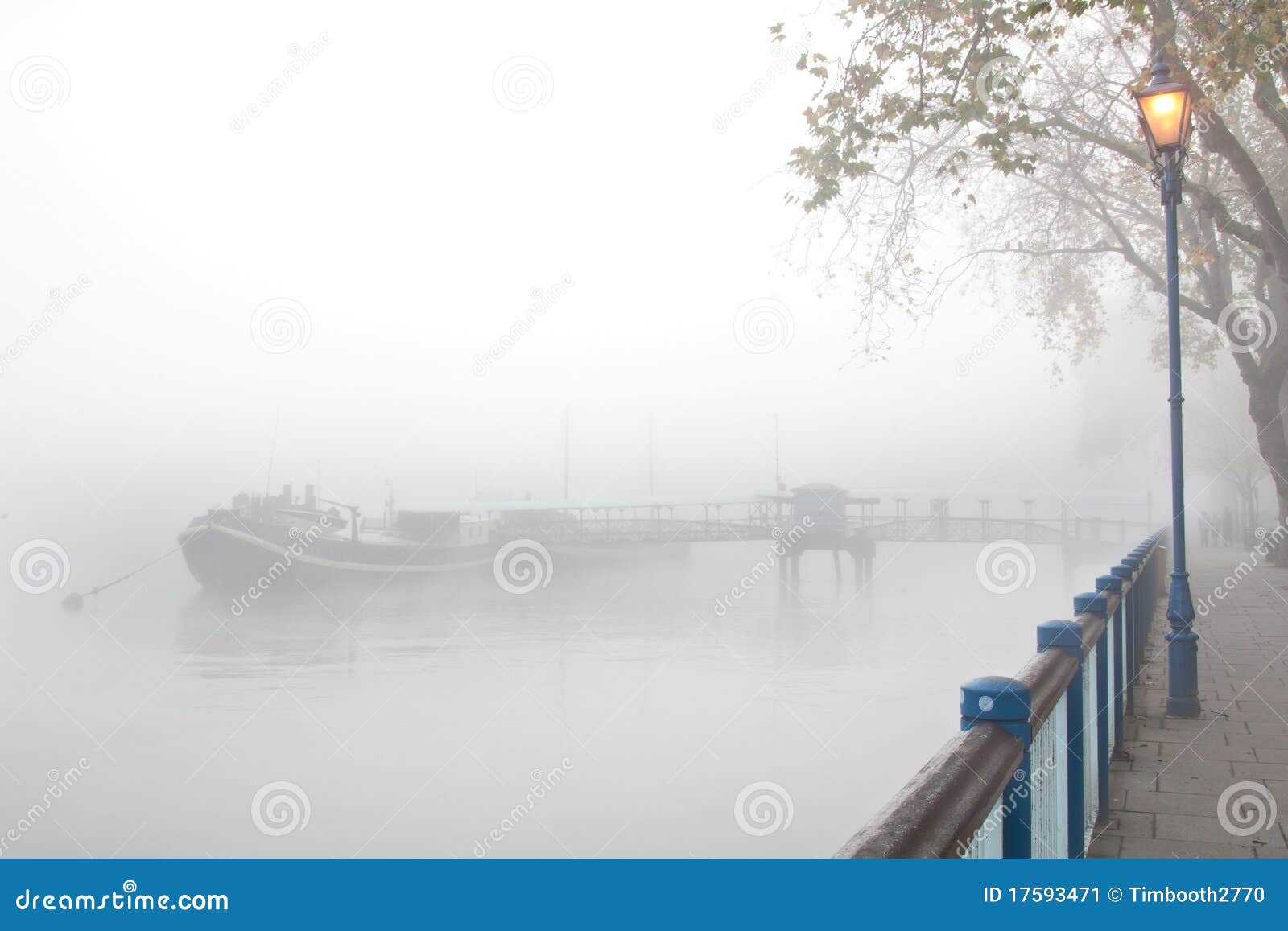 Mist shrouded jetty stock image. Image of trees, jetty - 17593471