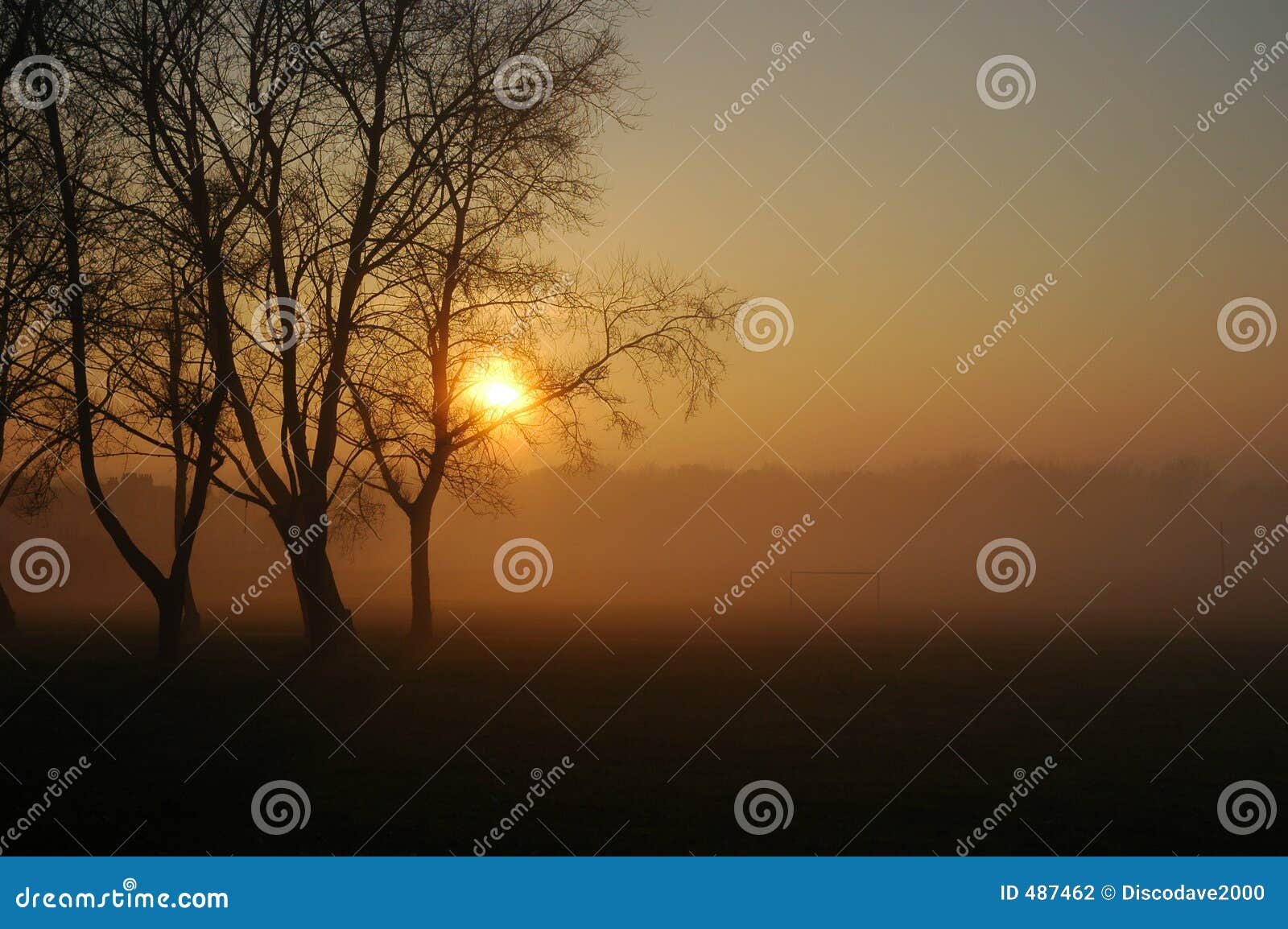 Mist and Sunset at the Park Stock Photo - Image of beautiful, goal: 487462