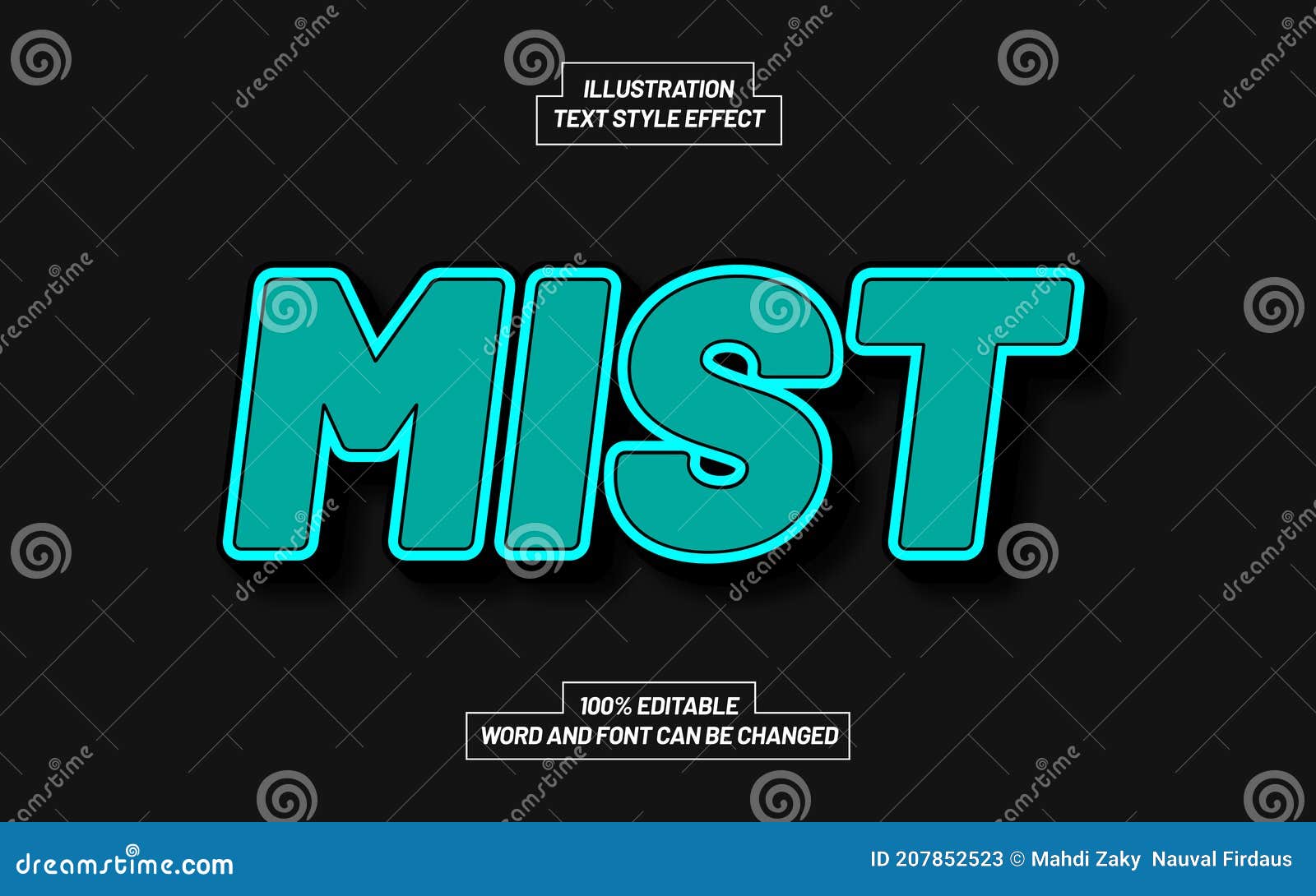 Mist Design Text Style Effect Stock Vector - Illustration of flat ...