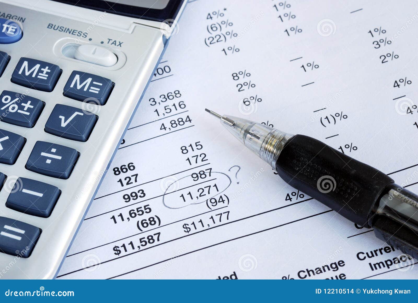 A Mistake in the Financial Statement Stock Photo - Image of glasses ...