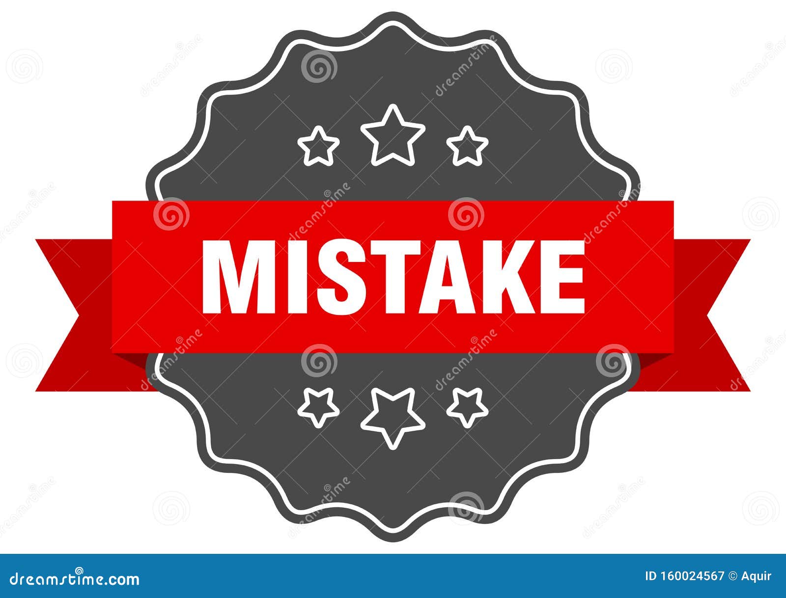 Mistake label stock vector. Illustration of ribbon, isolated - 160024567