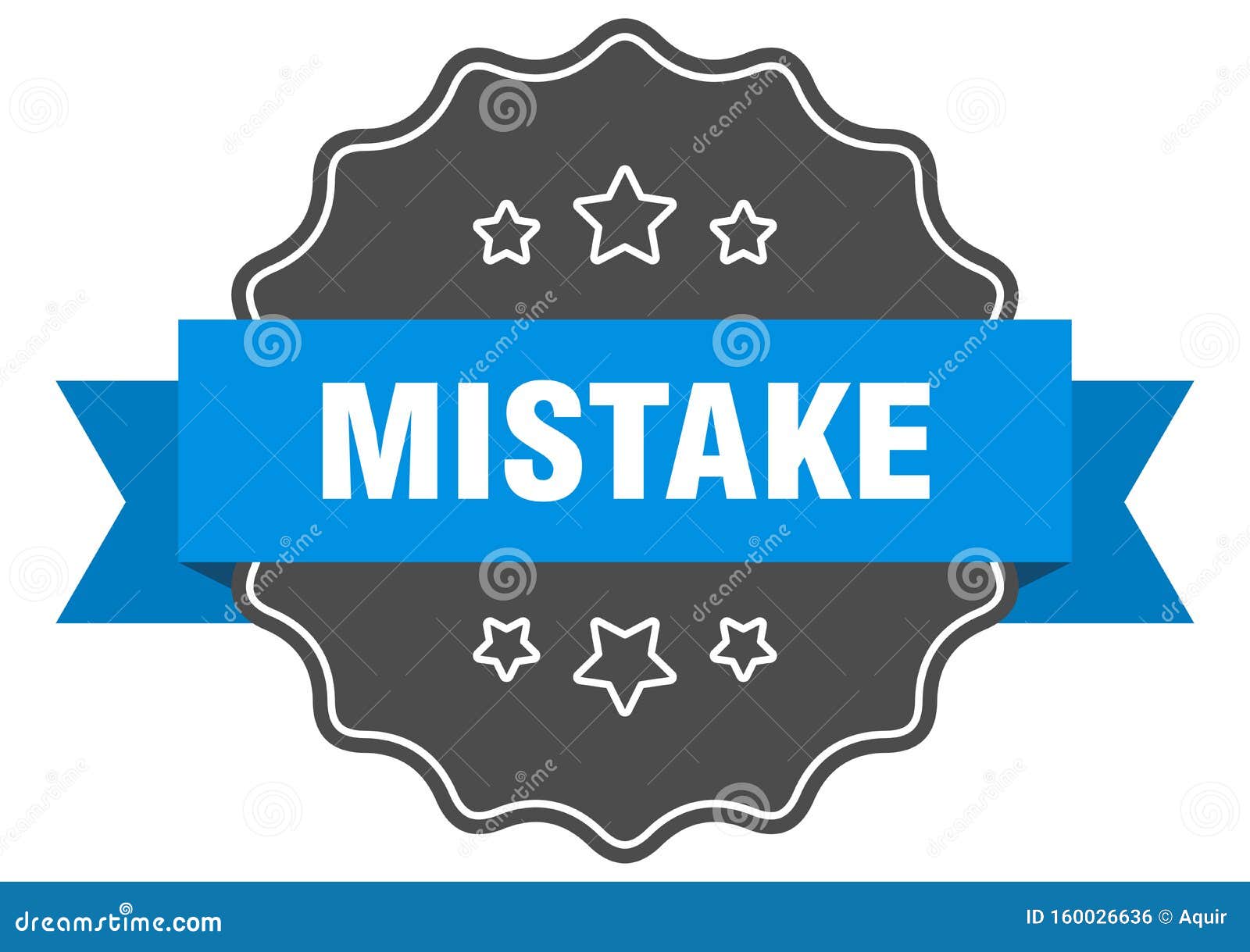 Mistake label stock vector. Illustration of vector, round - 160026636