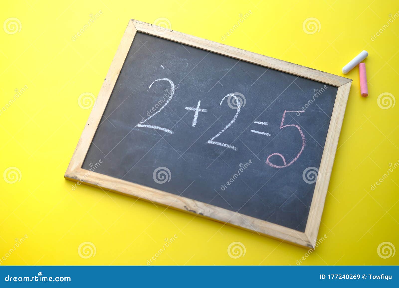 Mistake in Math Formula on Chalkboard, Education Concept . Stock Image ...