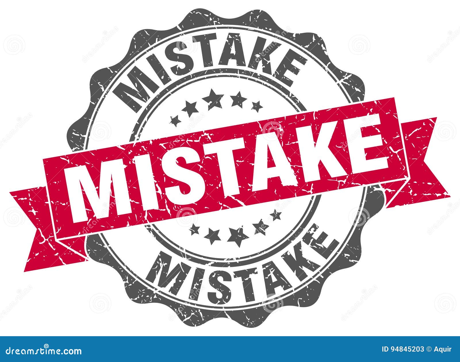 Mistake stamp stock vector. Illustration of white, band - 94845203