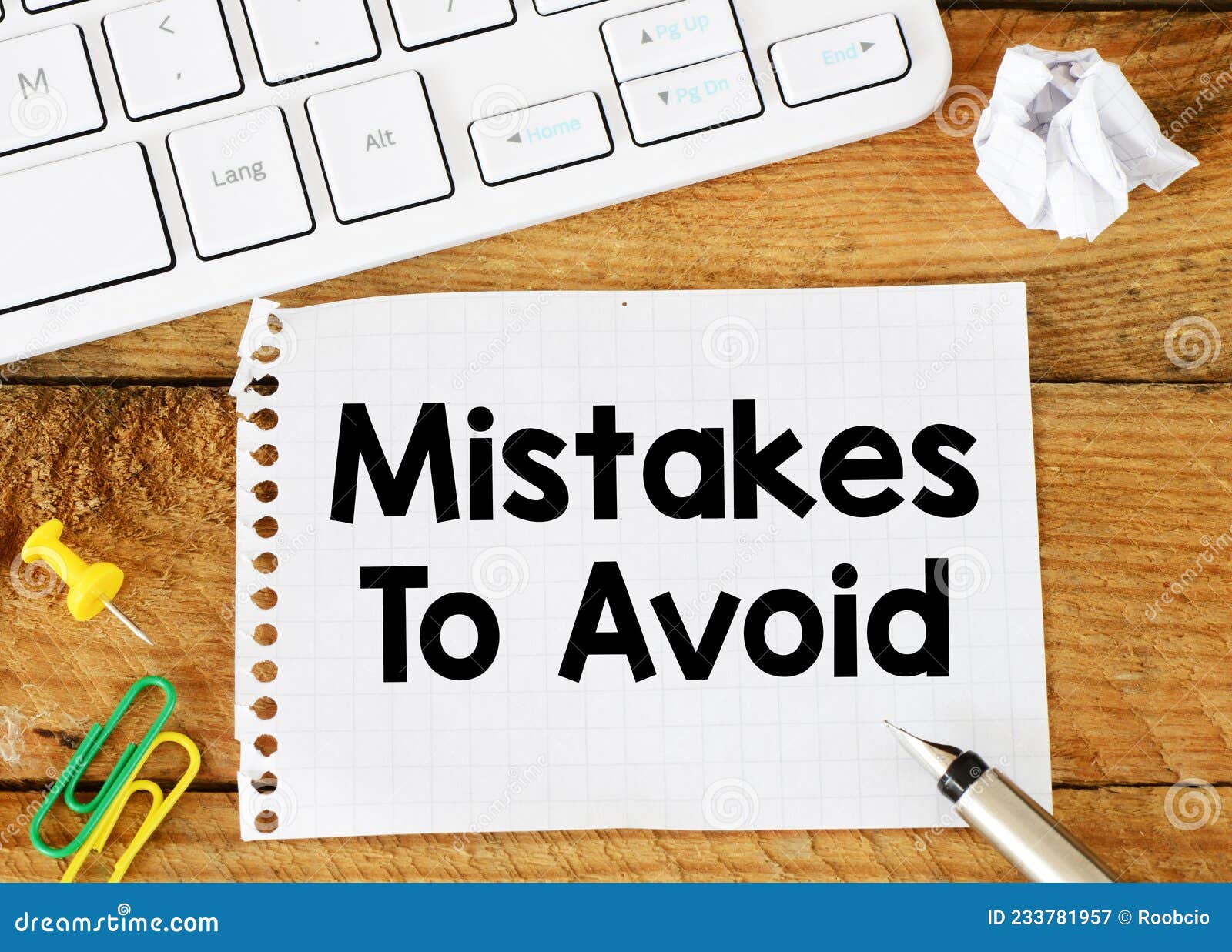MISTAKES is AVOID Words Written in the Notebook Stock Image - Image of ...