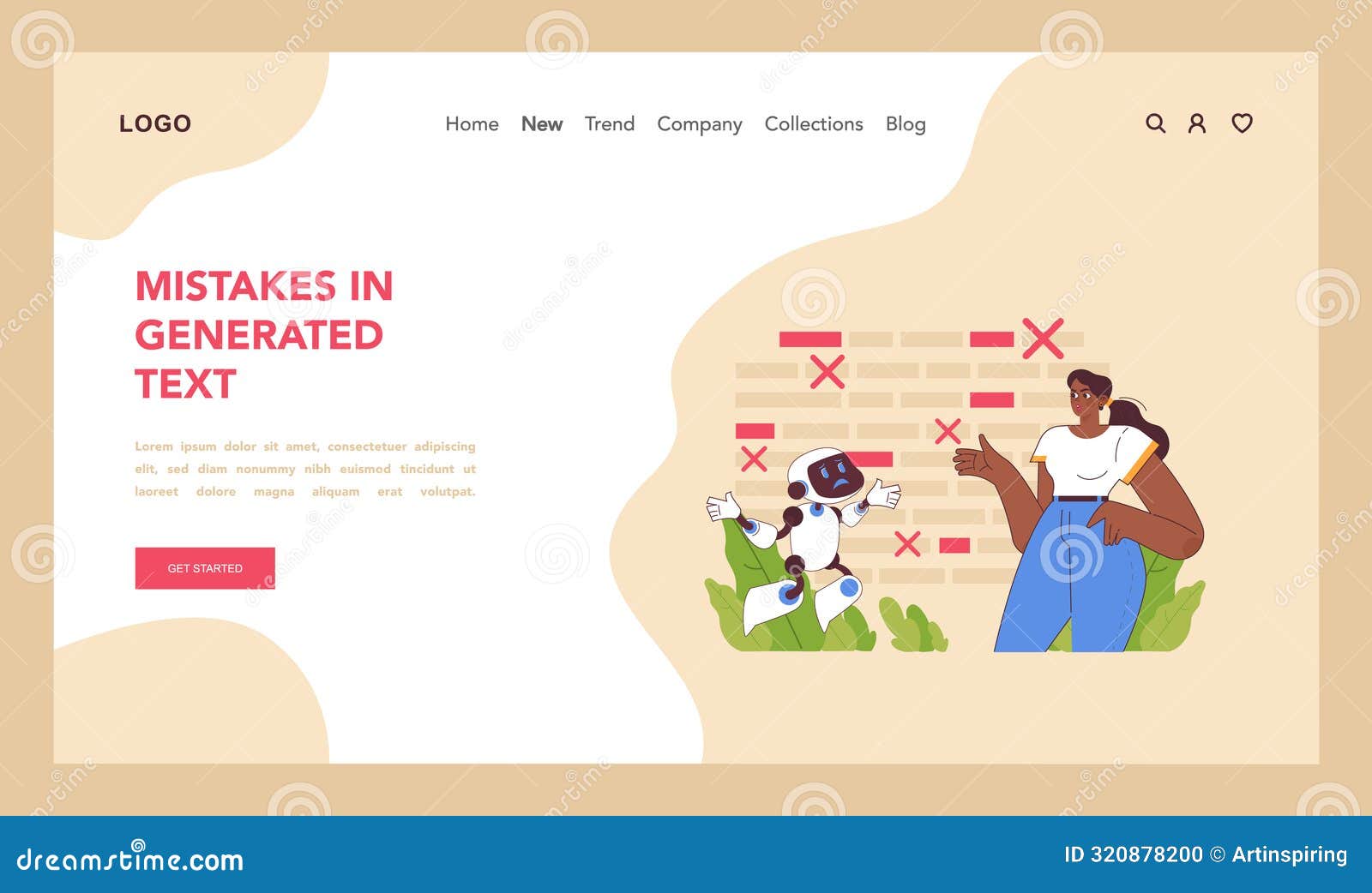 Mistakes in Generated Text Concept Stock Vector - Illustration of ...