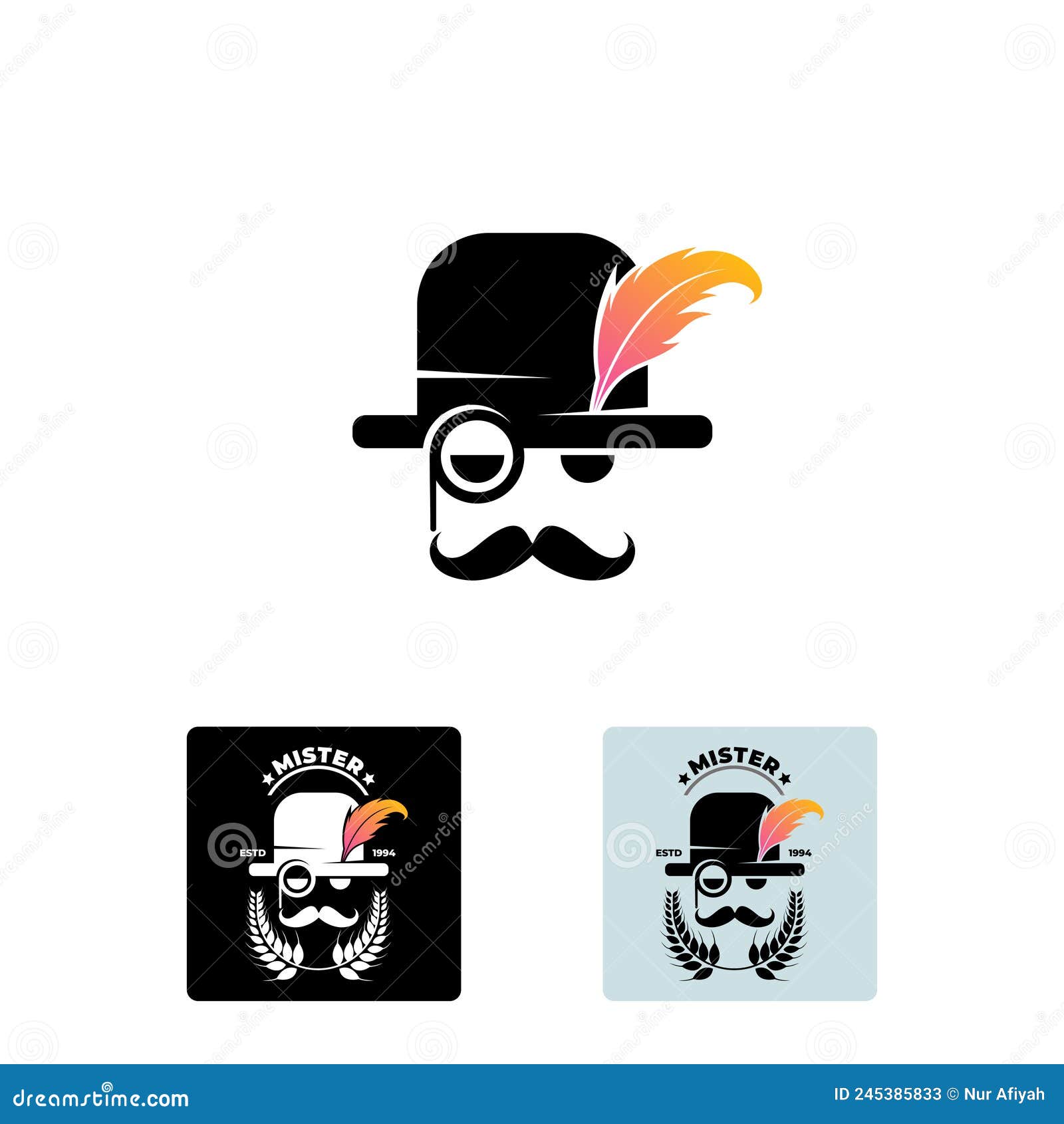 Mister Logo with Simple Design Silhouette, Face Icon Stock Vector ...